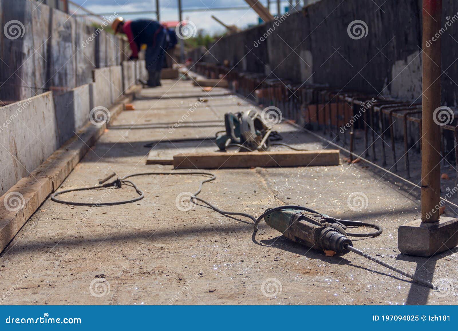 Construction Tool. Sledge Hammer and Puncher on a Construction Site ...