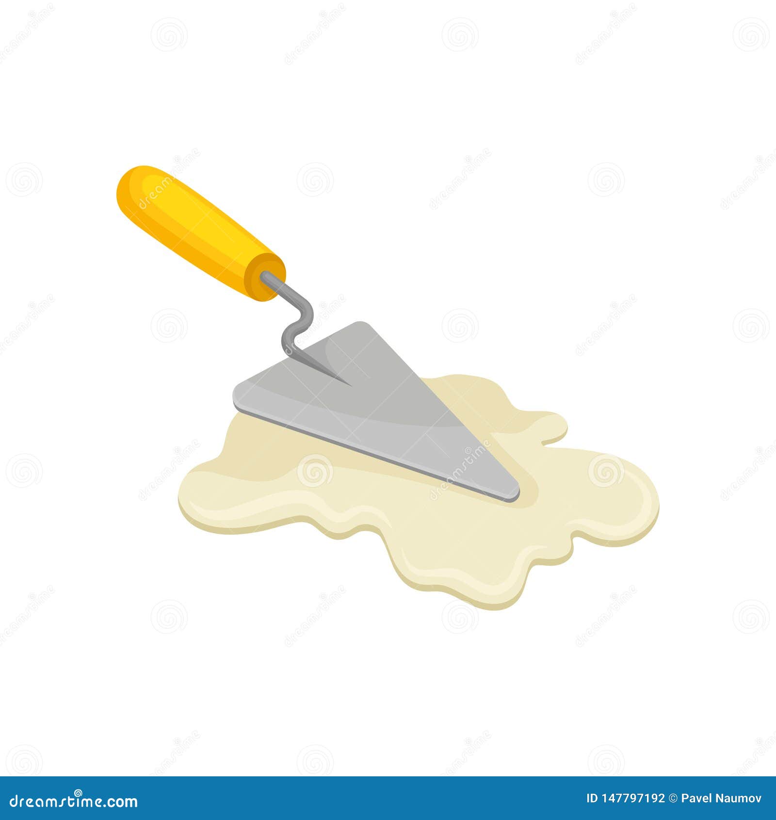 Trowel With A Yellow Handle. Vector Illustration On White Background ...