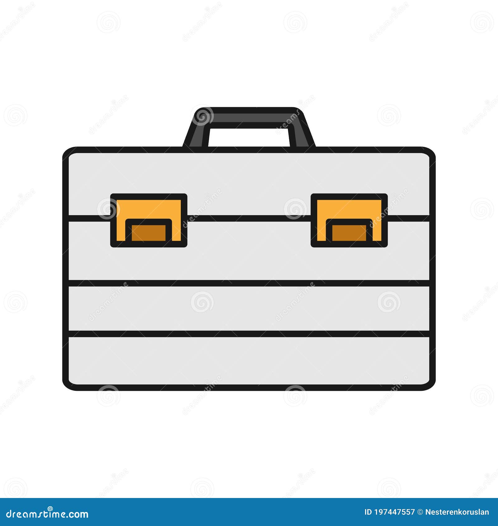 Construction Toolbox Color Icon Stock Vector - Illustration of filled ...