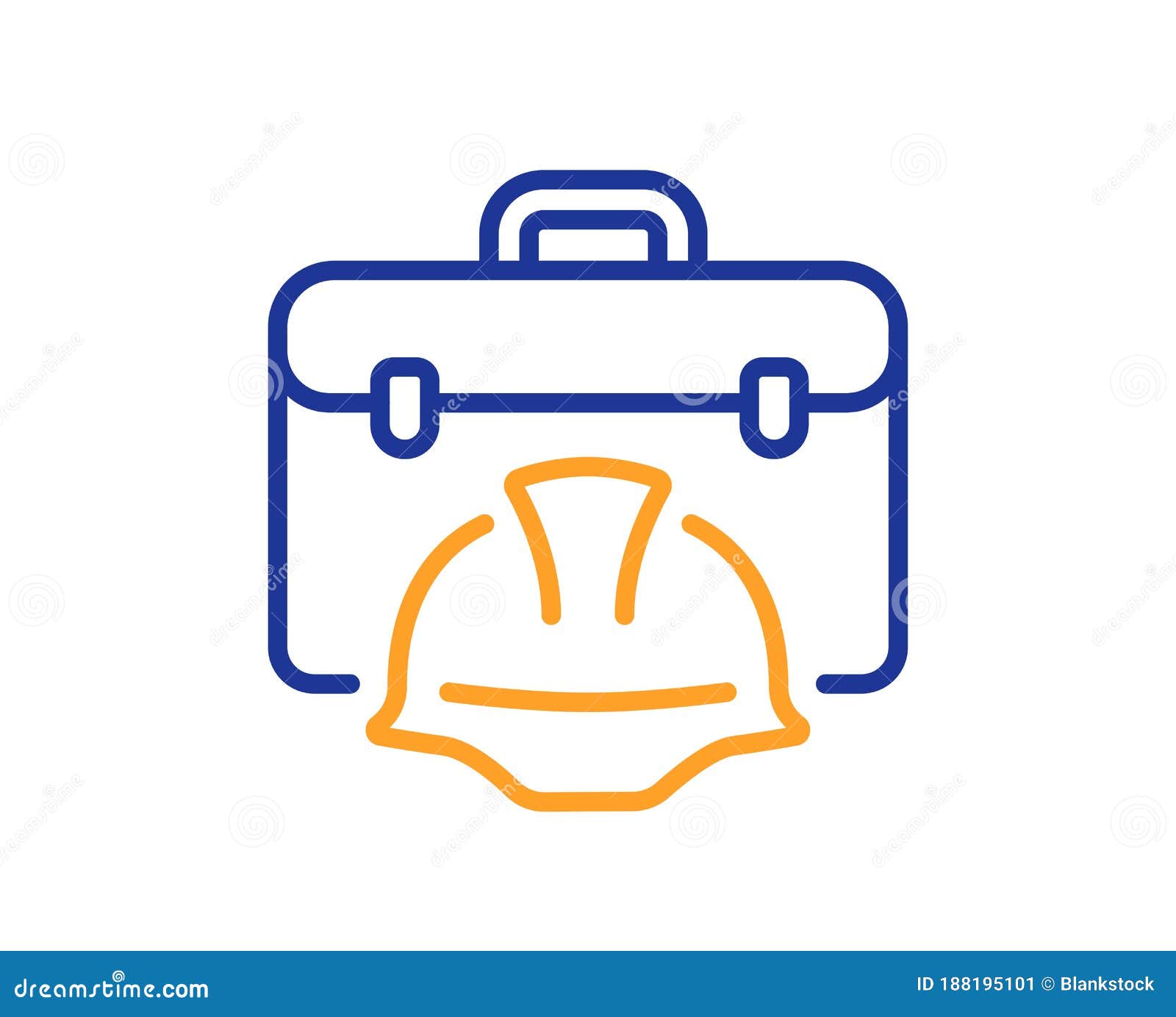 Construction Toolbox Linear Icon Vector Illustration | CartoonDealer ...