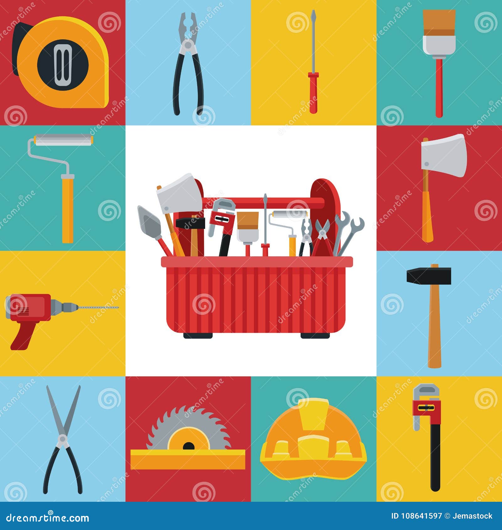 Construction Toolbox Service Vector Ilustration Icon Urban Stock Vector ...