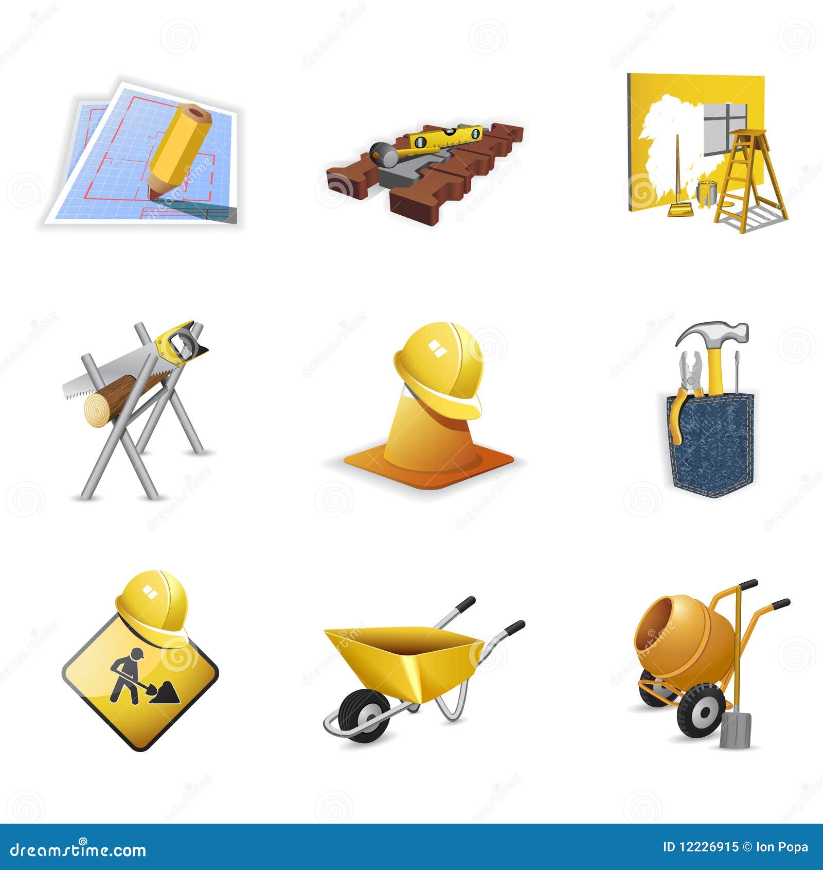 Construction tools stock vector. Illustration of paper - 12226915