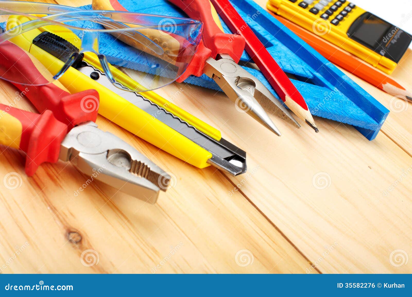 Construction tools. stock photo. Image of copy, pliers - 35582276