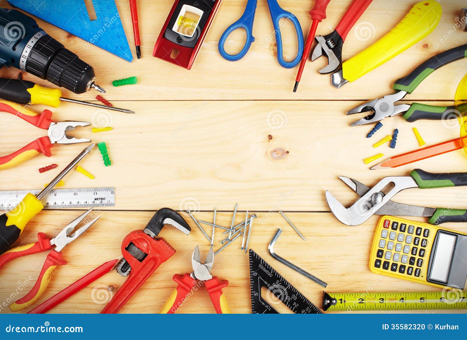 Construction tools. stock photo. Image of copyspace, manual - 35582320