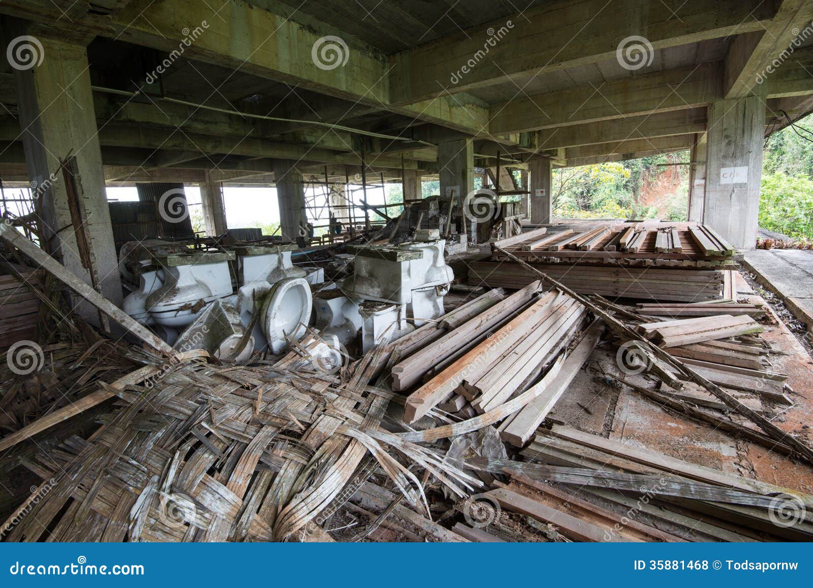 Construction Tools in Abandoned Buildings Stock Photo - Image of scary ...