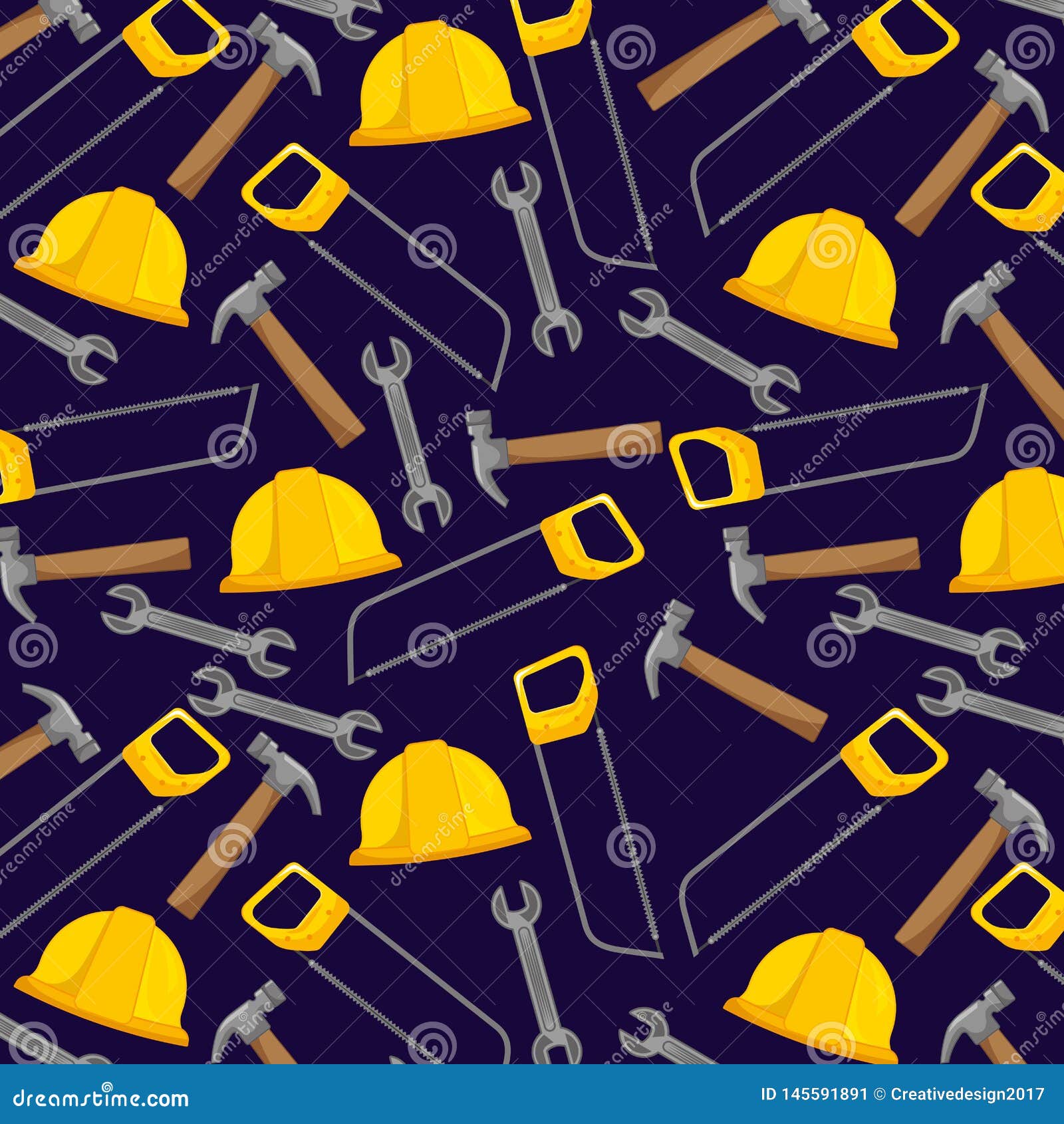 Construction Tools Background Stock Vector - Illustration of helmet ...