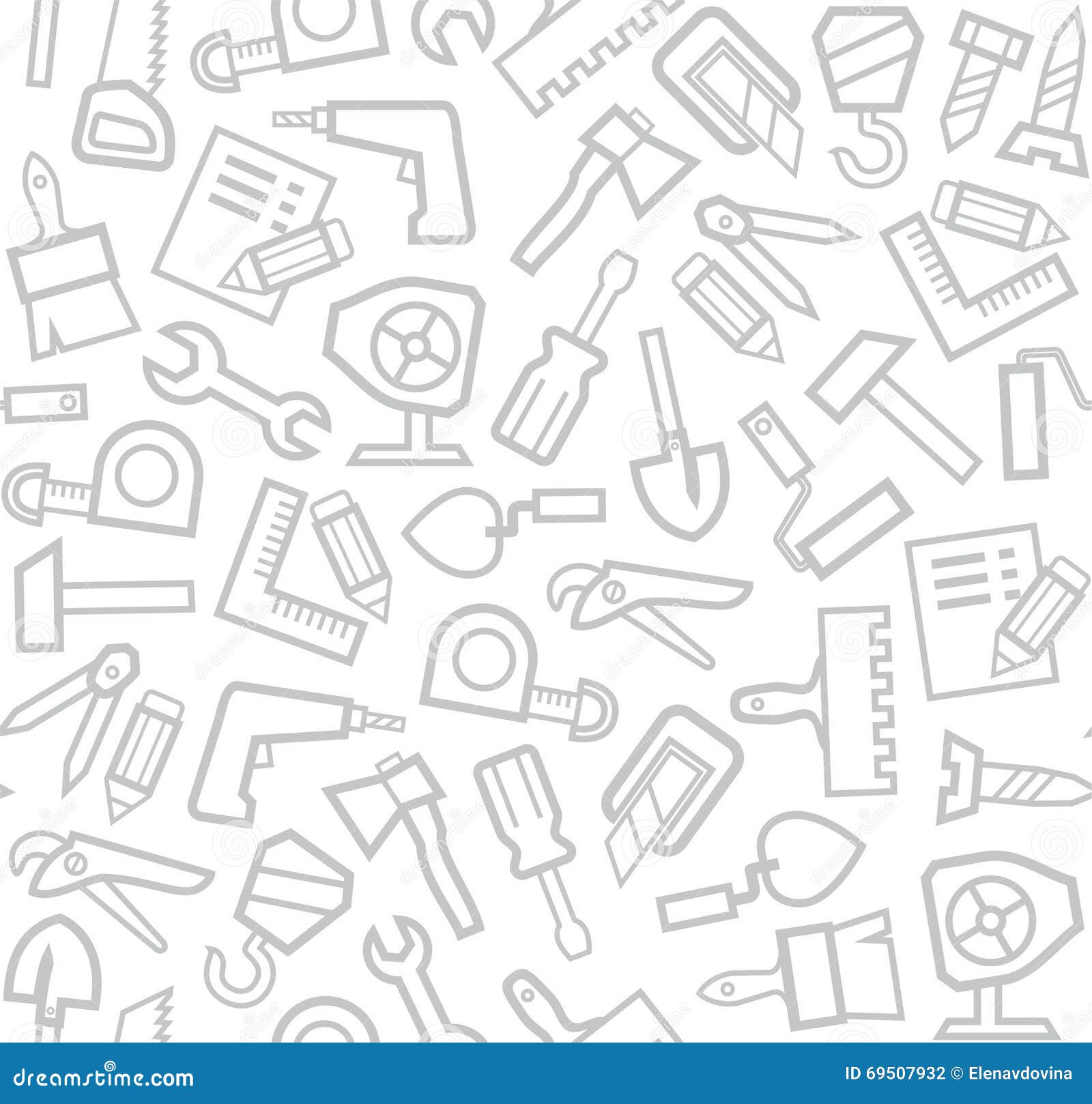 Construction Tools, Background, Seamless, White. Stock Vector ...