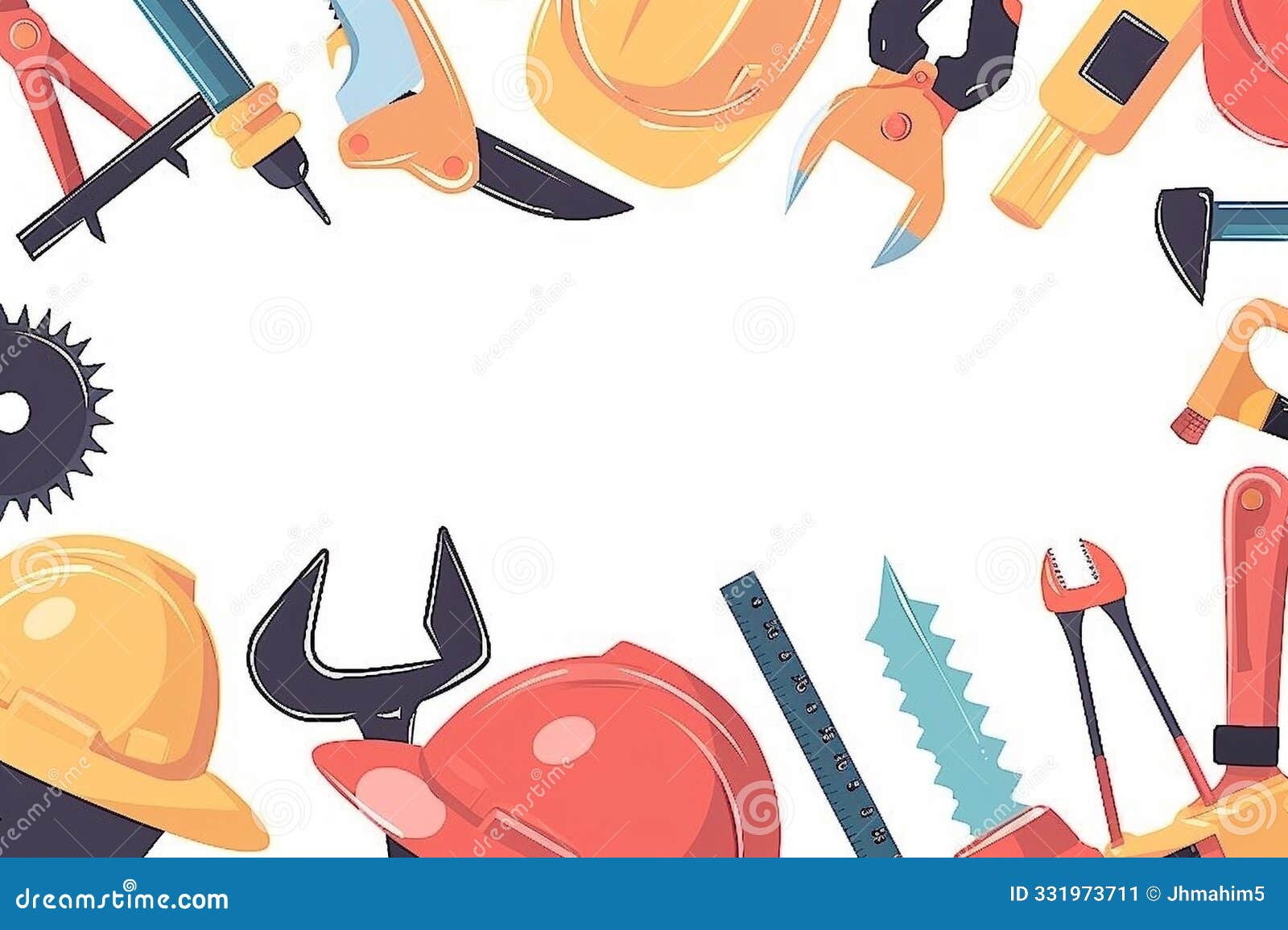Construction Tools Border stock illustration. Illustration of labor ...