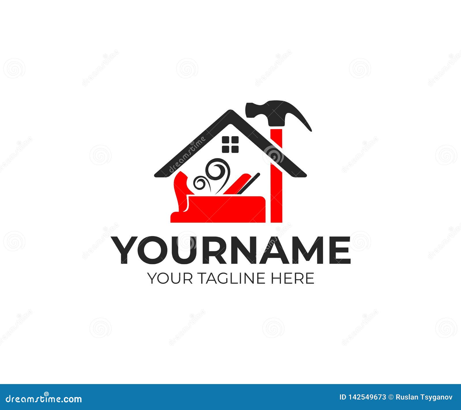 Construction and Tools, Carpenter or Joiner Plane, Hammer and Home ... Construction and Tools, Carpenter or Joiner Plane, Hammer and Home ...