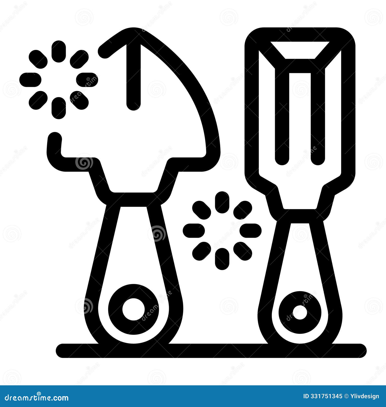 Construction Tools Chisel Trowel Loading Waiting Process Icon Stock ...