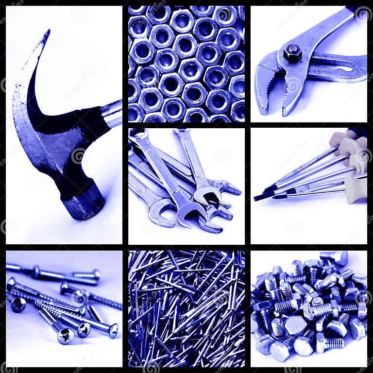 Construction tools collage stock photo. Image of engineer - 13393264