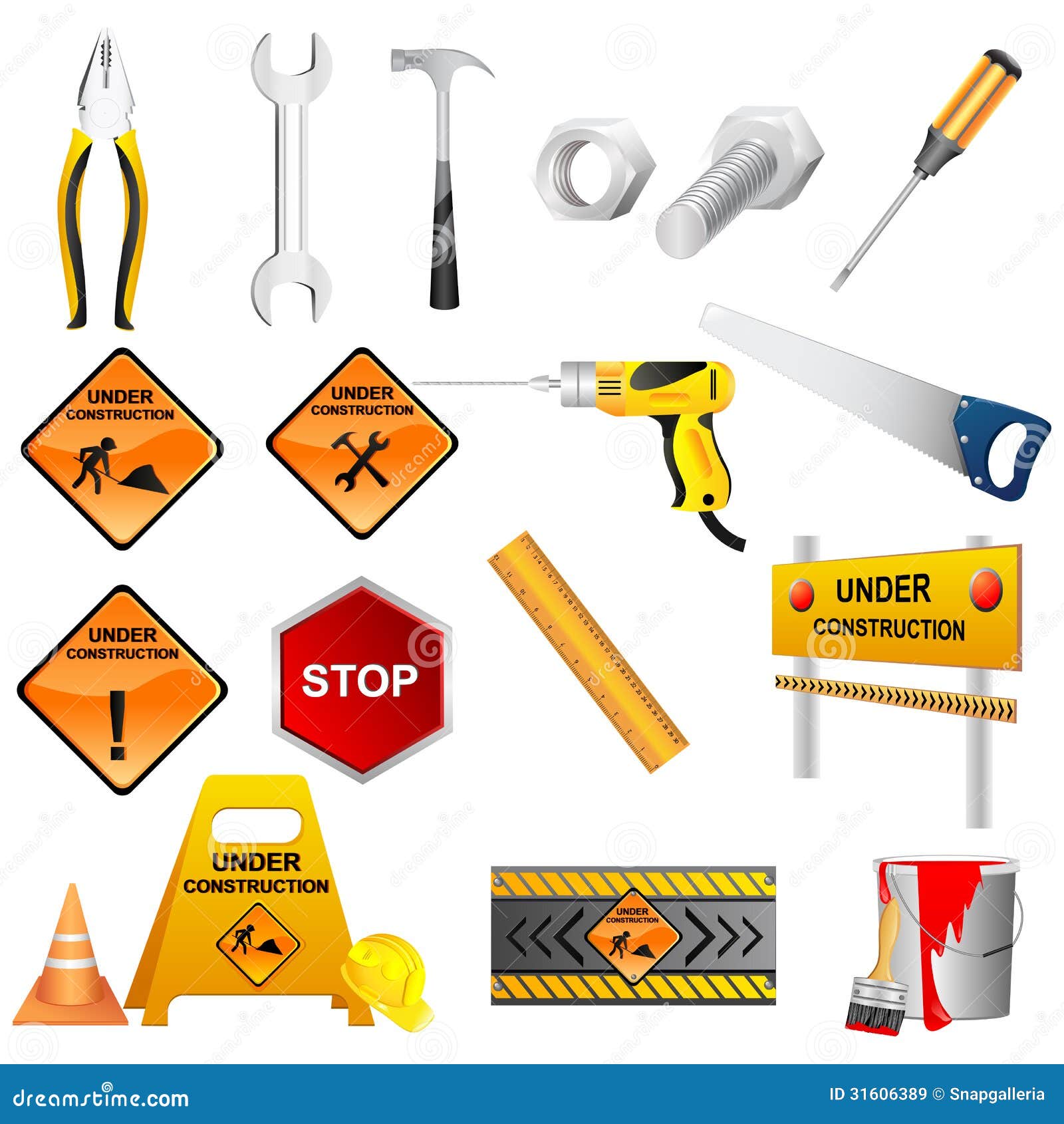 Construction Tools stock illustration. Illustration of element - 31606389