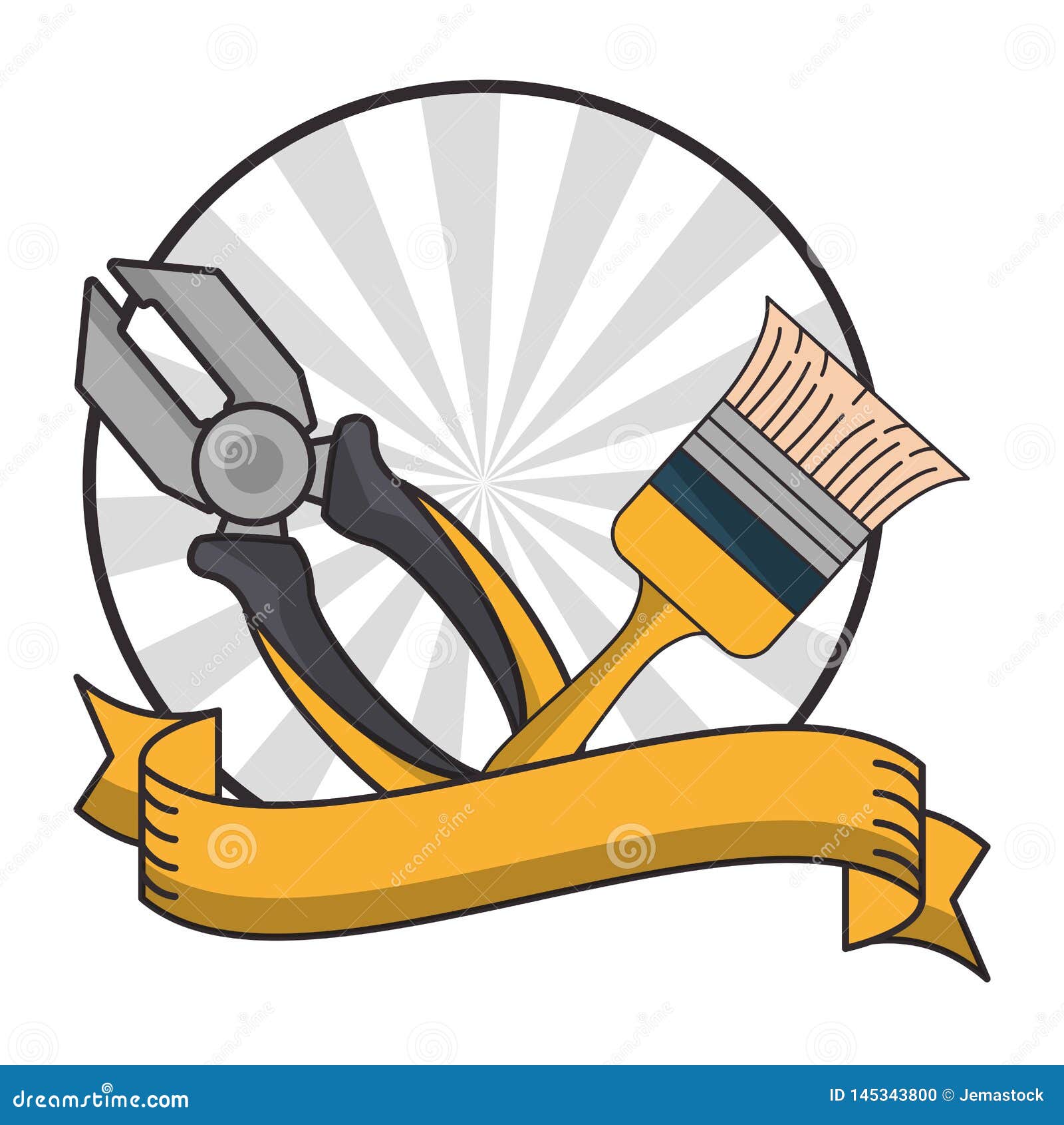Construction tools emblem stock vector. Illustration of collection ...