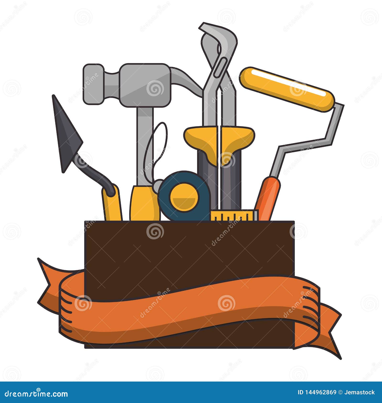 Construction tools emblem stock vector. Illustration of industrial ...