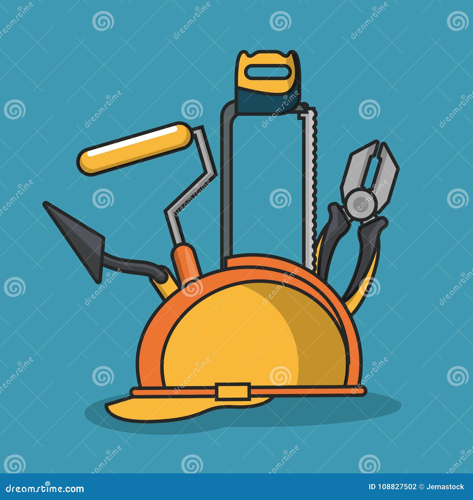Construction Tools Equipment Stock Vector - Illustration of building ...