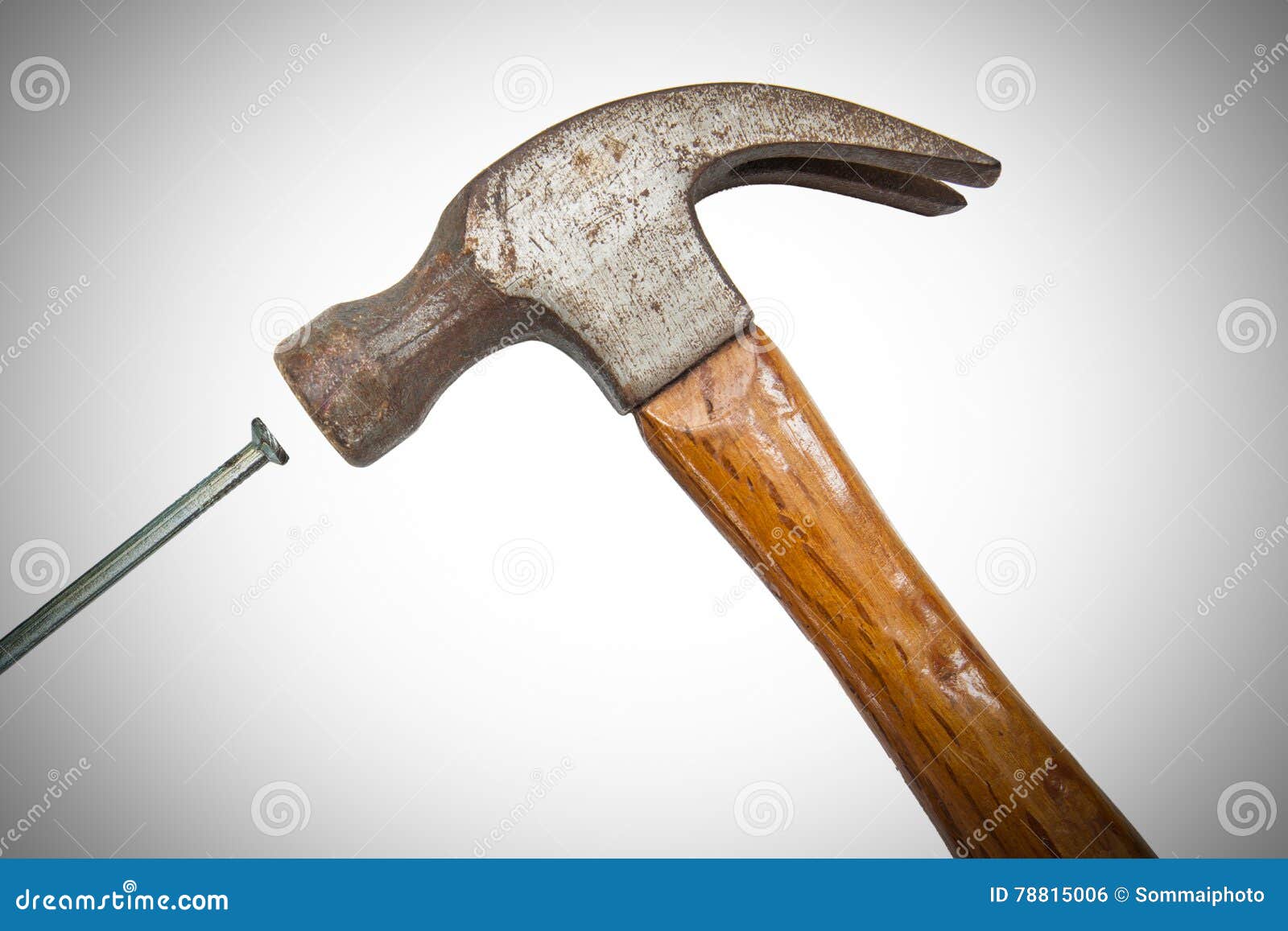 Construction Tools, Hammer Head and Concrete Nails Stock Photo - Image ...