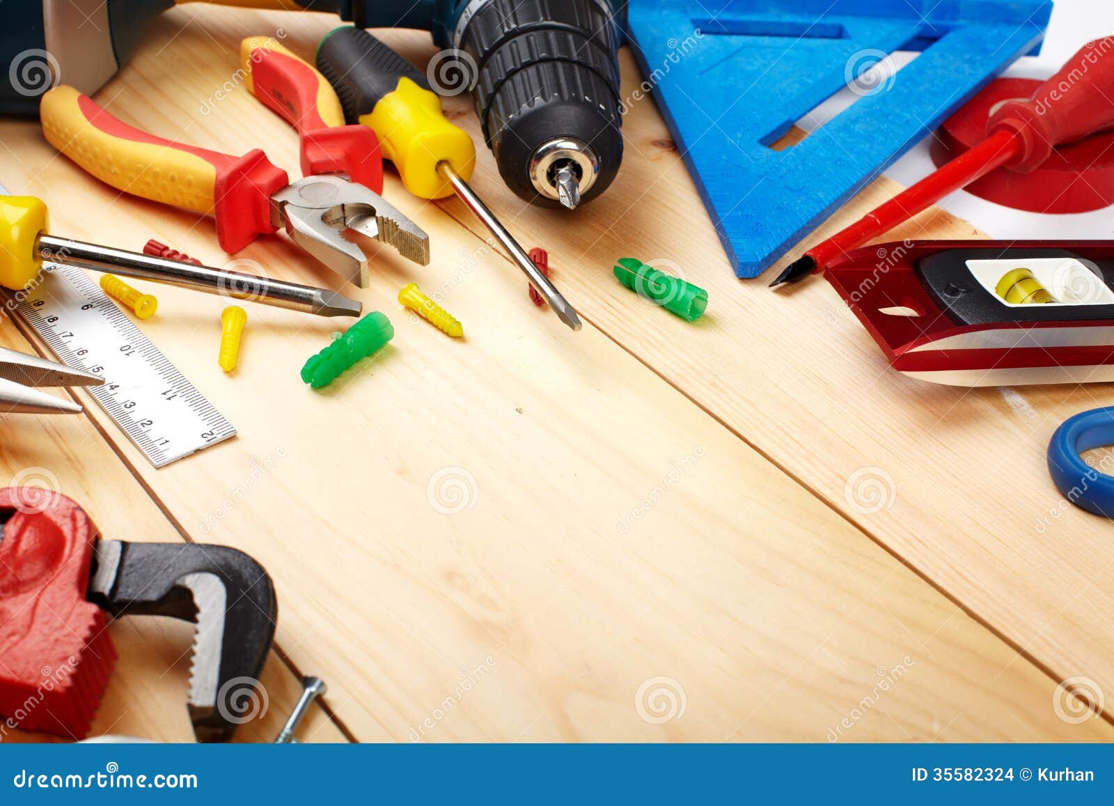 Construction tools. stock photo. Image of indoors, carpentry - 35582324