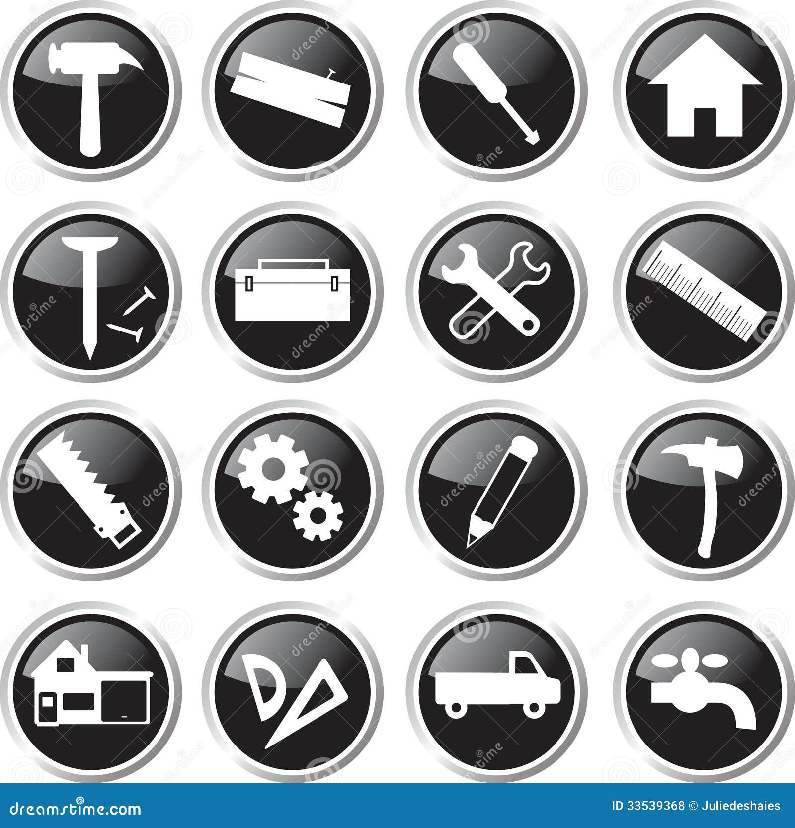 Construction Tools Icon Set Stock Illustration - Illustration of ...