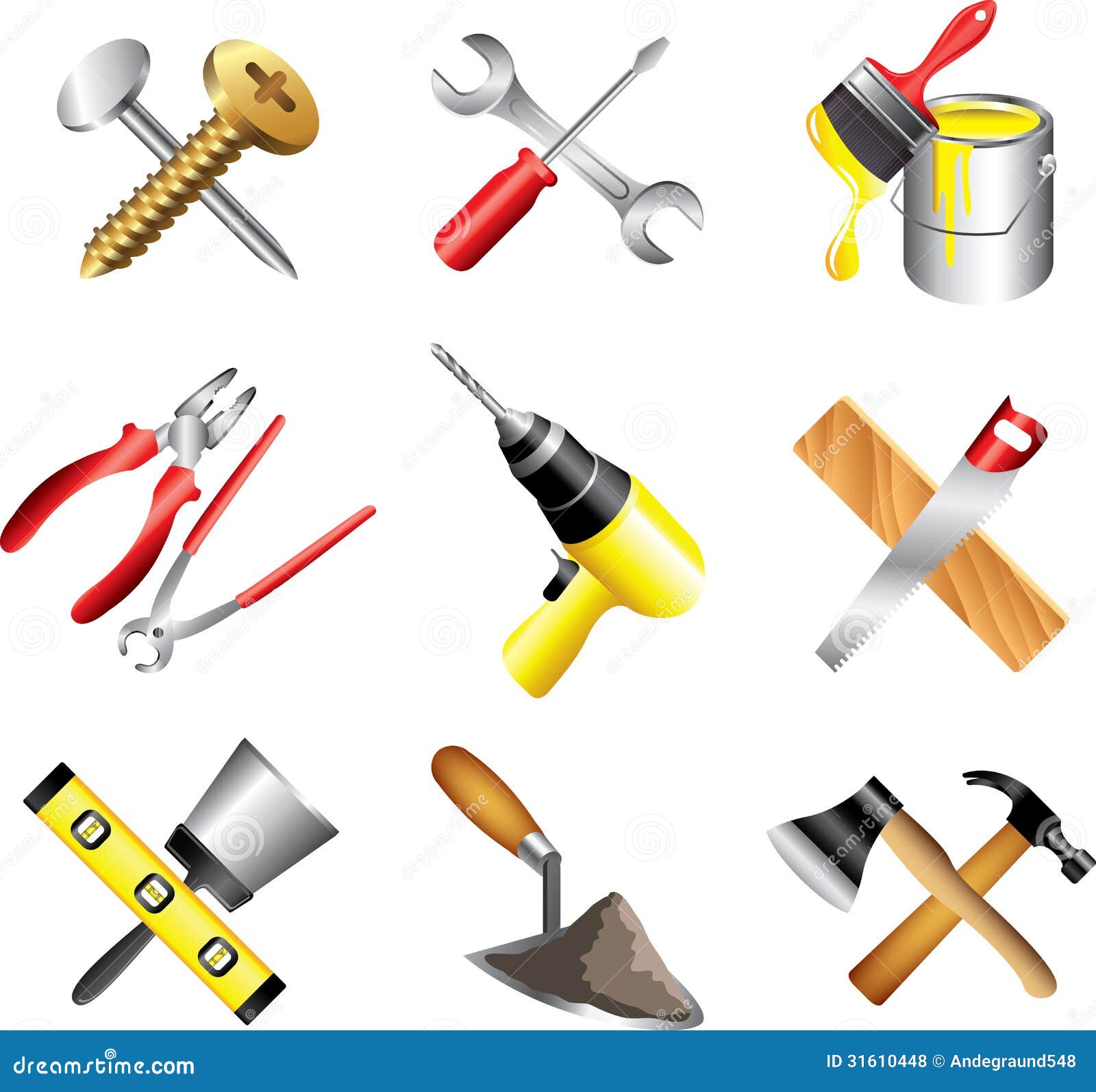 Construction Tools Icons Detailed Set Stock Vector - Image: 31610448 Construction Tools Icons Detailed Set Stock Vector - Image: 31610448