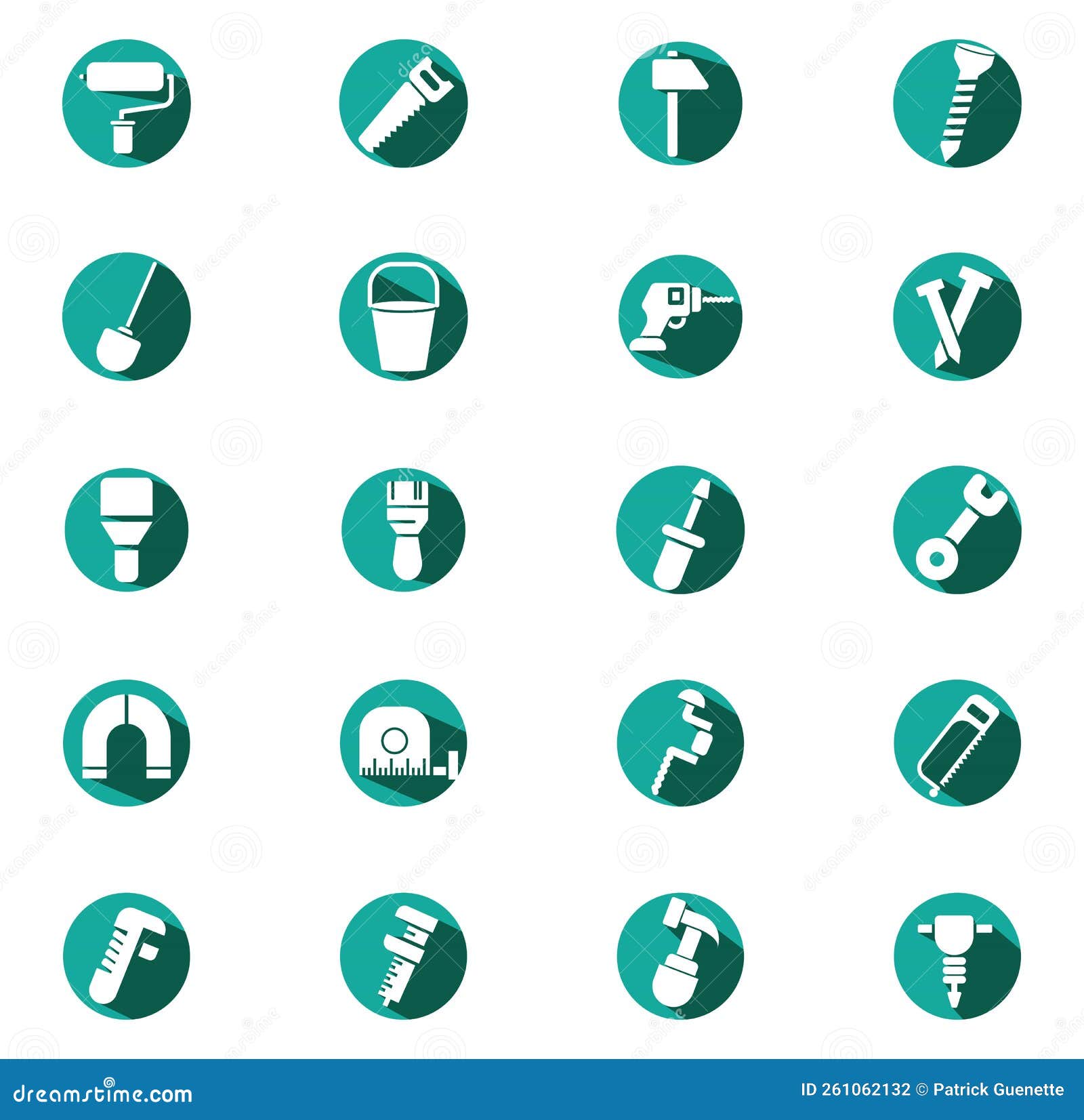 Construction tools, icon stock vector. Illustration of work - 261062132