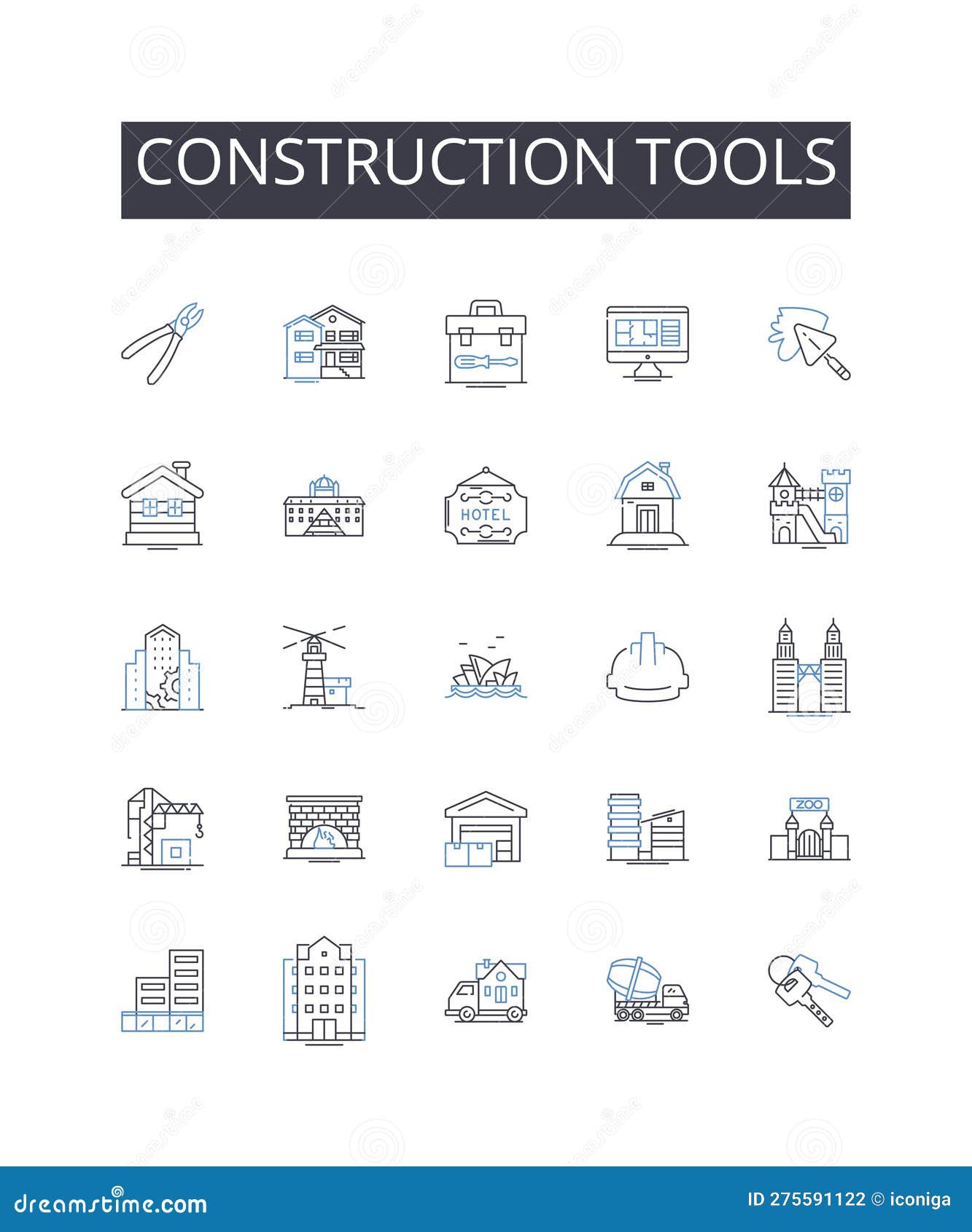 Construction Tools Line Icons Collection. Learning, Training, Education ...