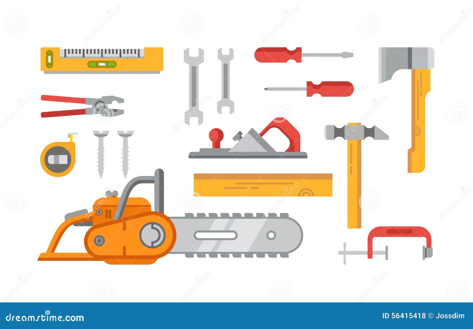 Construction Tools Objects stock vector. Illustration of iron - 56415418