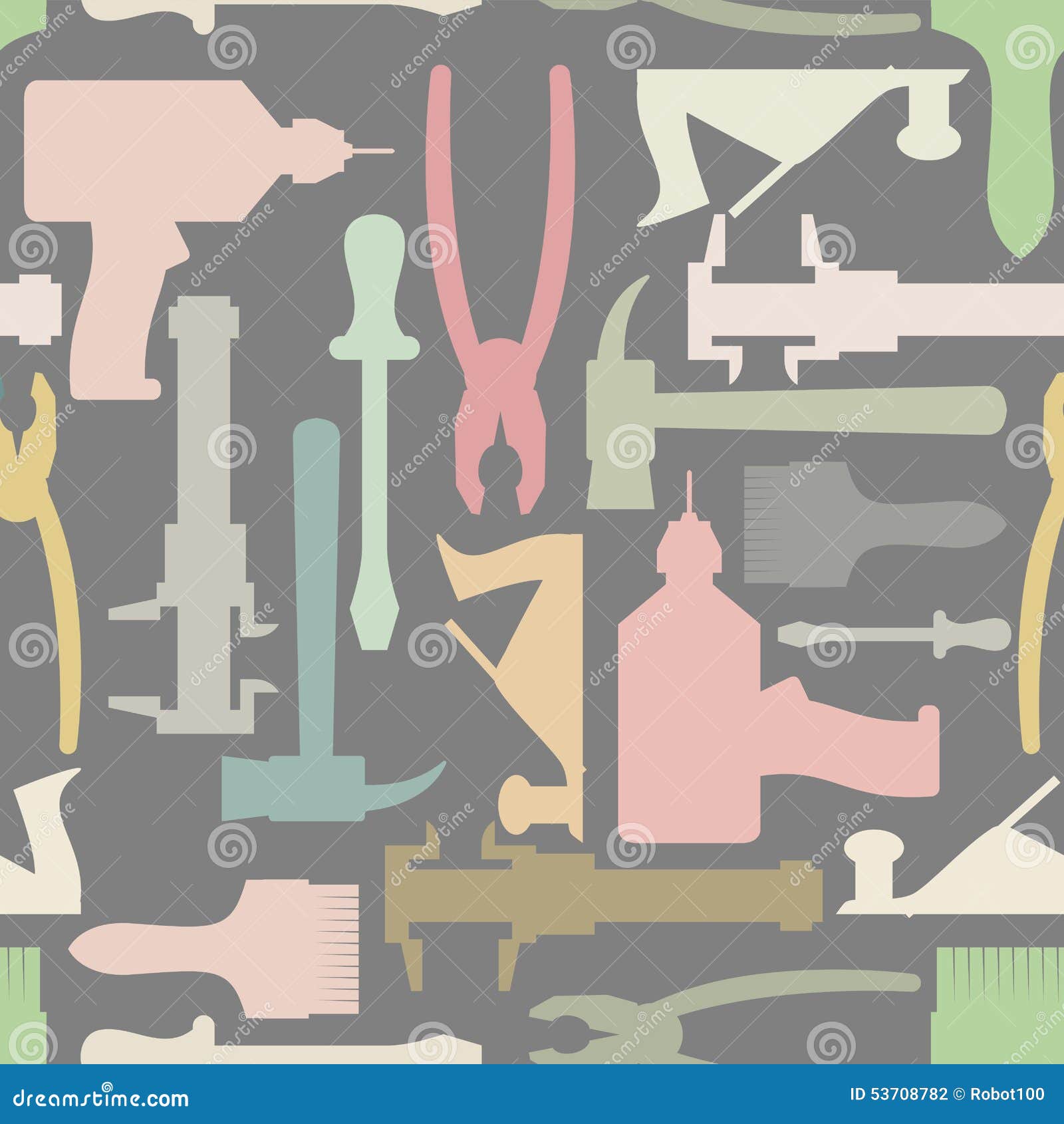 Construction Tools Seamless Pattern. Vector Background Stock Vector ...