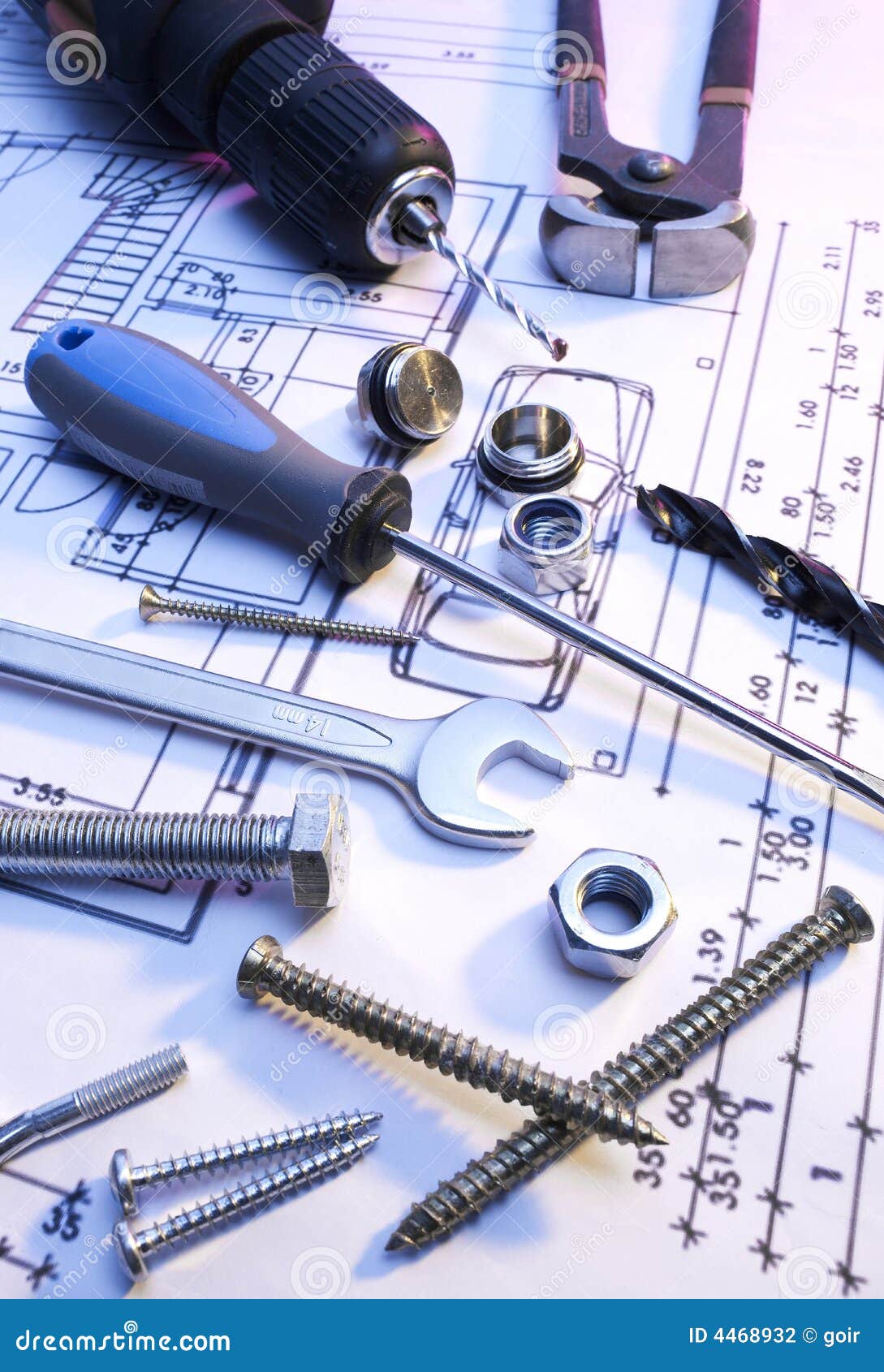 Construction tools series stock photo. Image of drill - 4468932