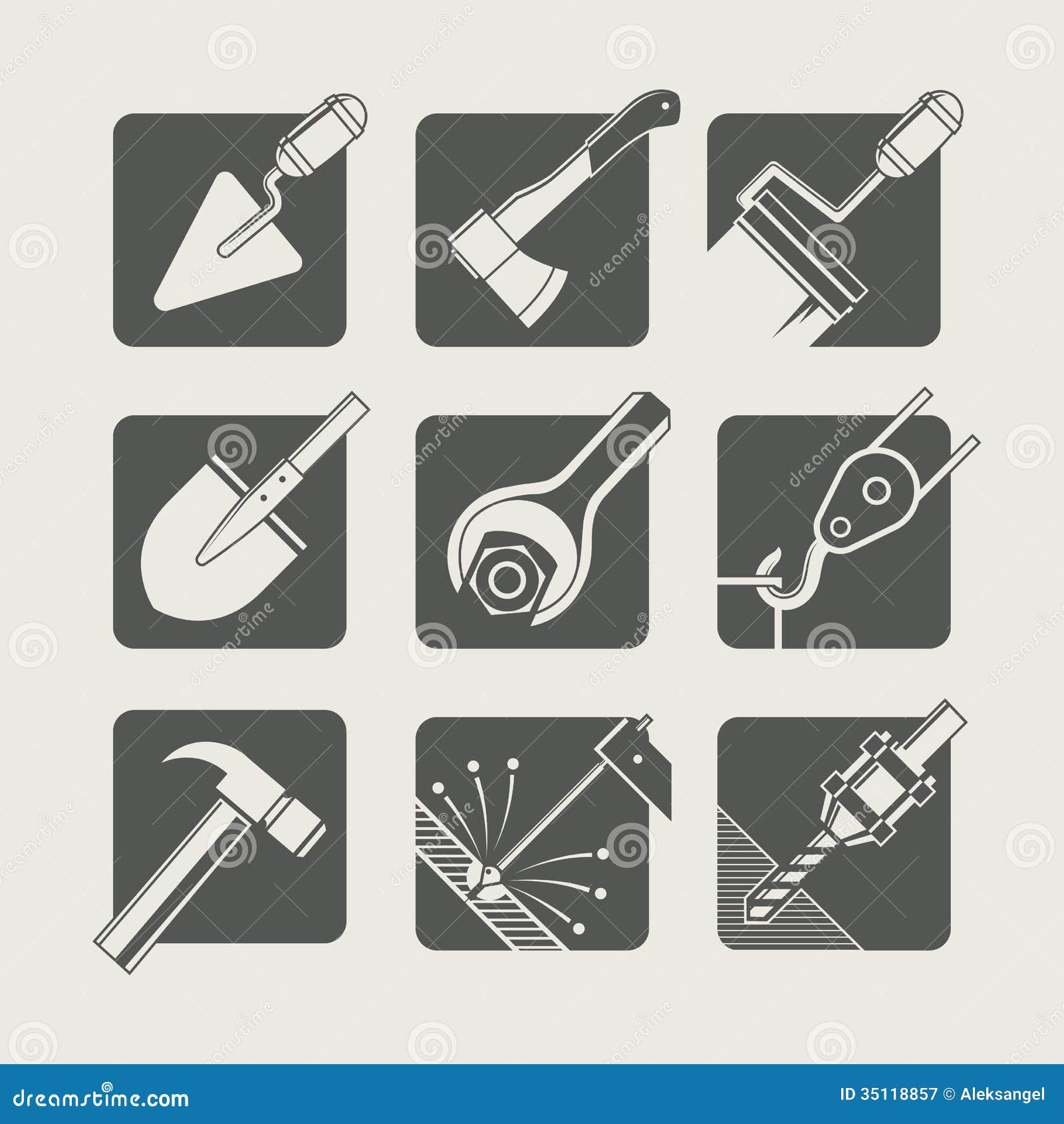 Construction Tools. Set of Vector Icons Stock Vector - Illustration of ...