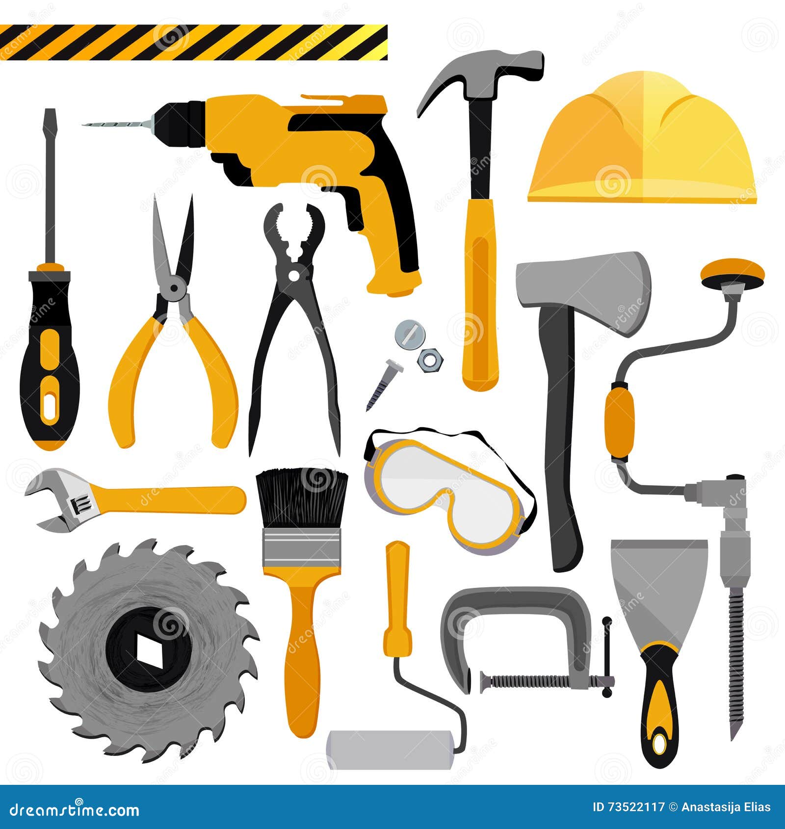Construction tools set . stock vector. Illustration of business - 73522117