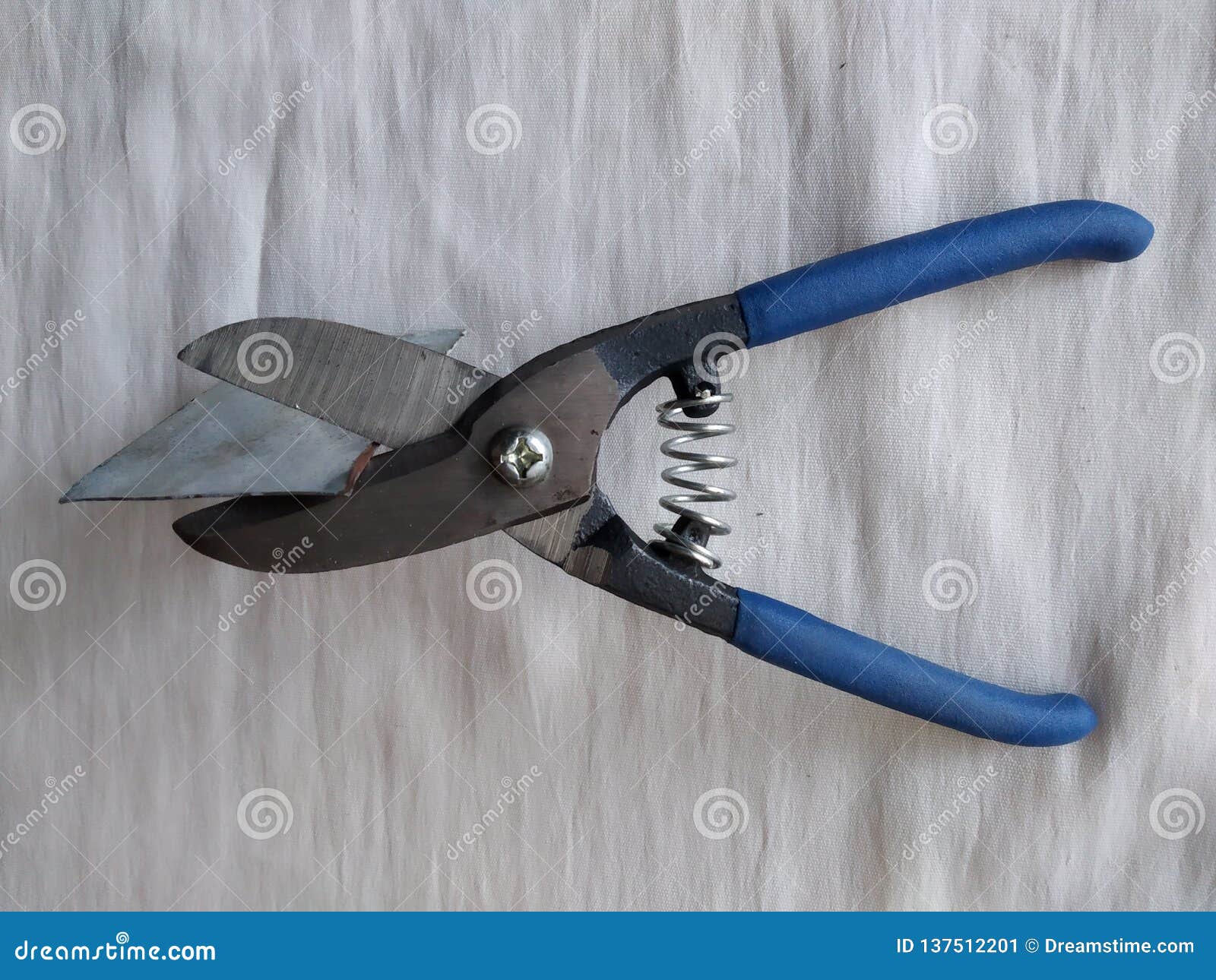 Construction Tools, Small Scissors for Metal Cutting, a White ...