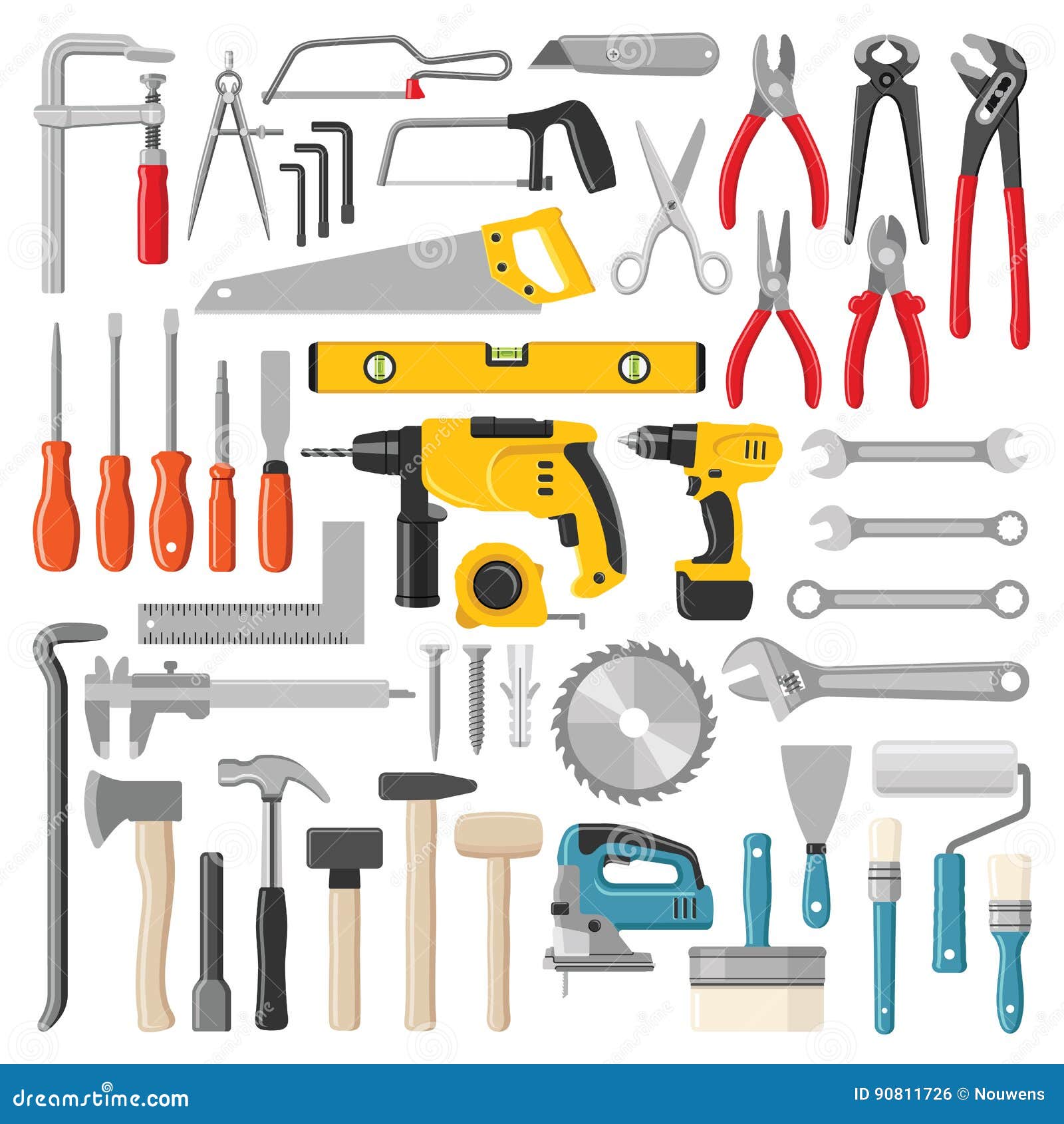 Construction Tool Vector Illustration Stock Vector - Illustration of ...