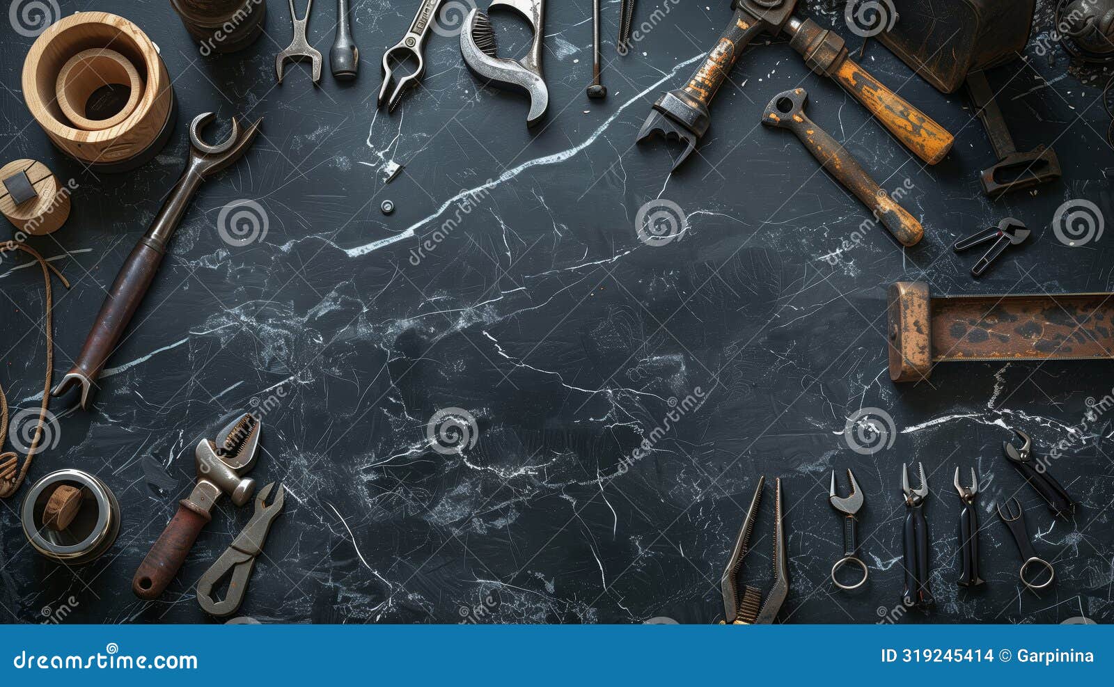 Assortment of Classic Construction Tools Elegantly Displayed on a ...