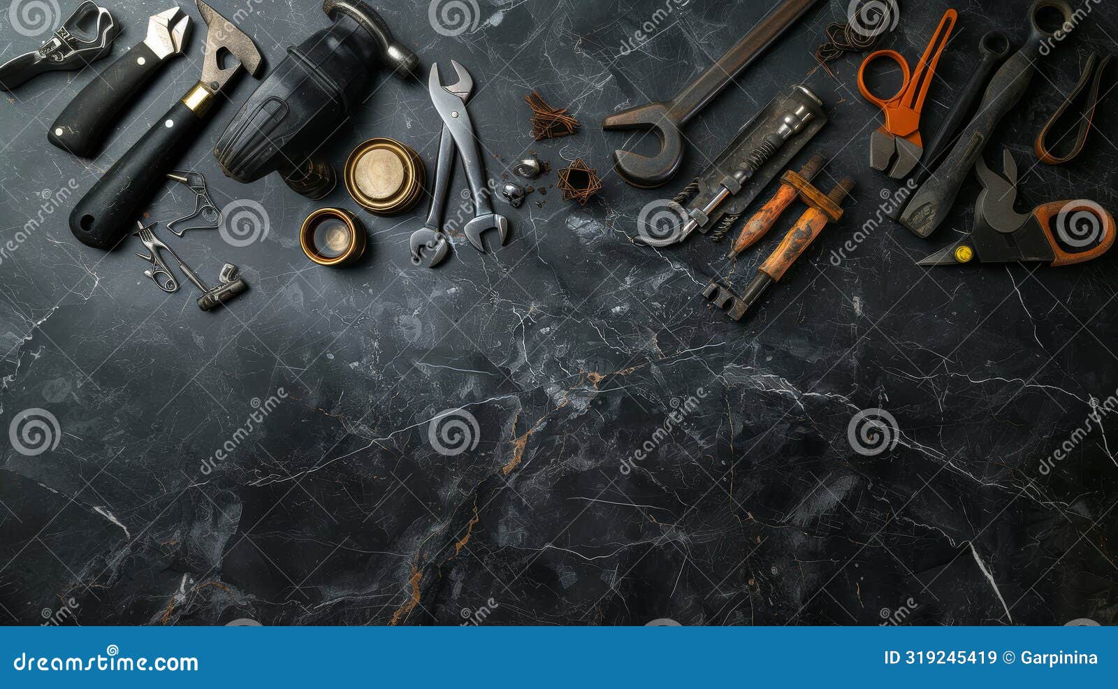 Assortment of Classic Construction Tools Elegantly Displayed on a ...