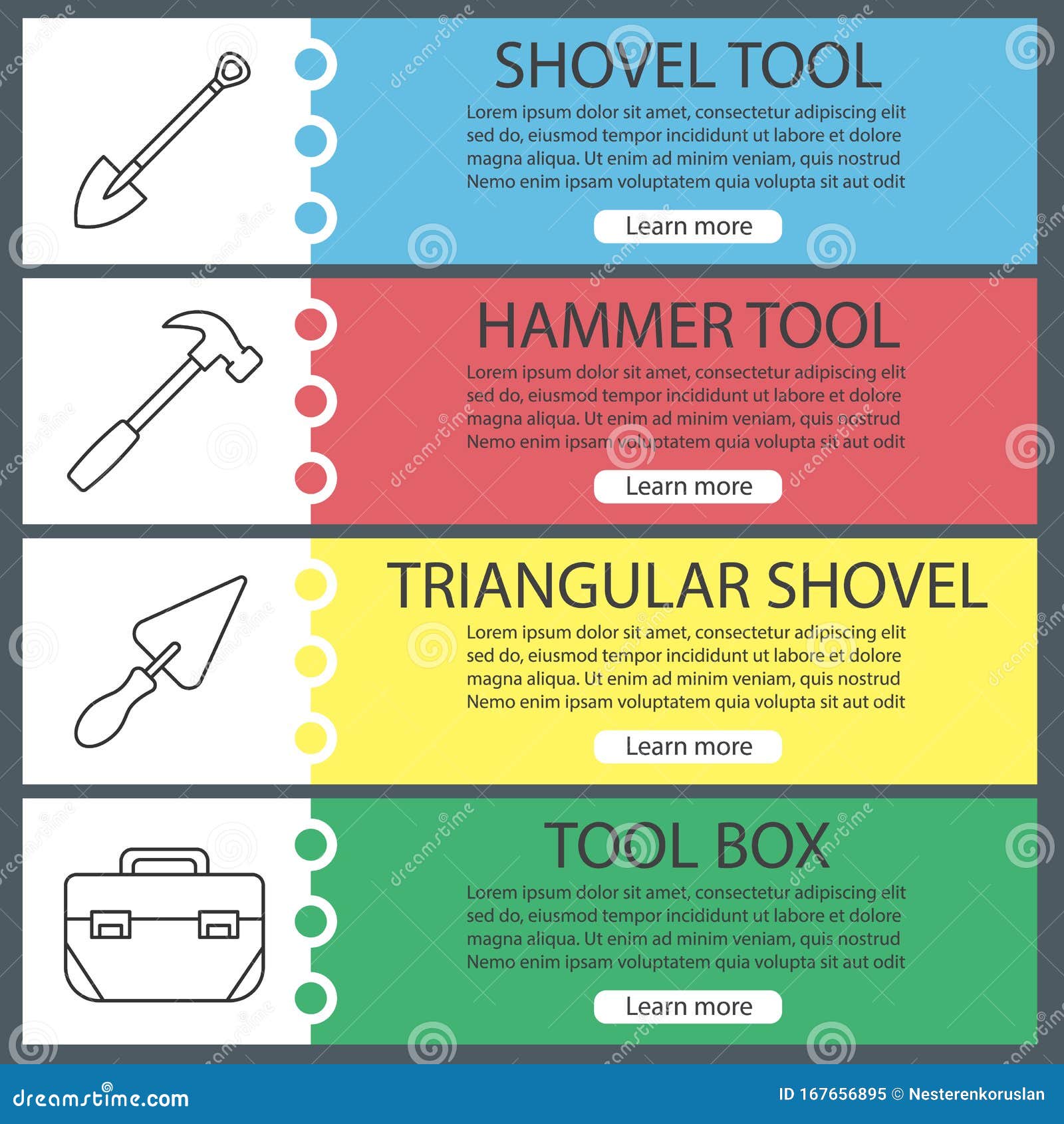 Construction Tools Web Banner Templates Set Stock Illustration ...