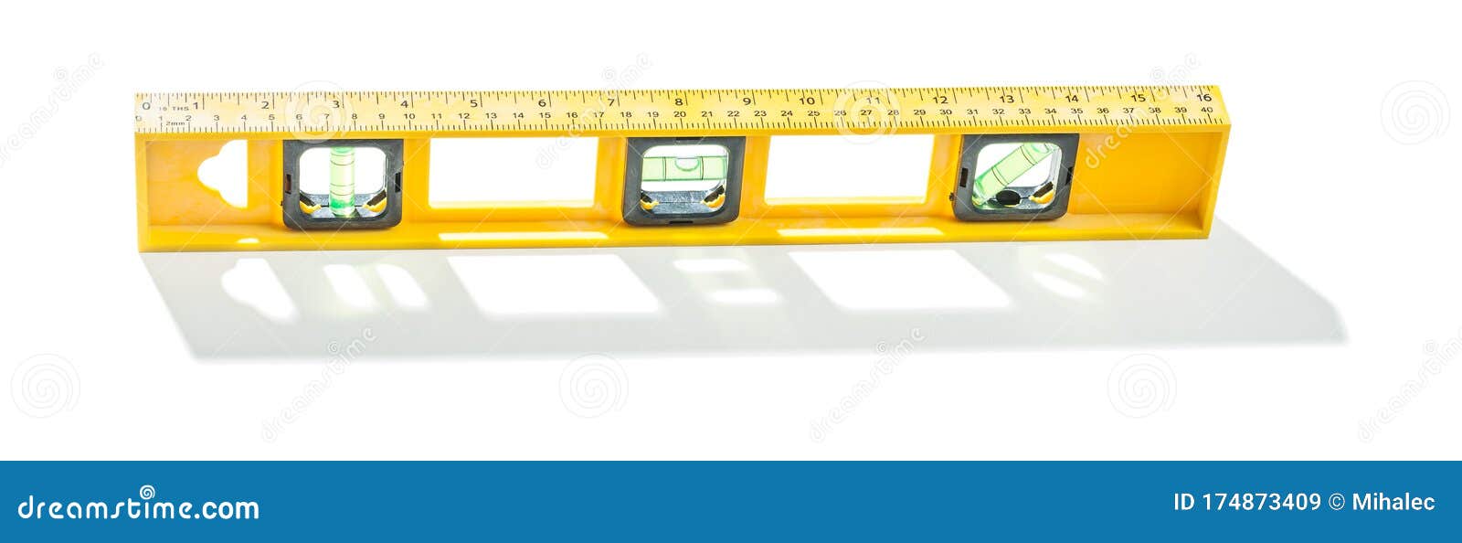 Construction Tools Yellow Level Isolated on White Stock Image - Image ...