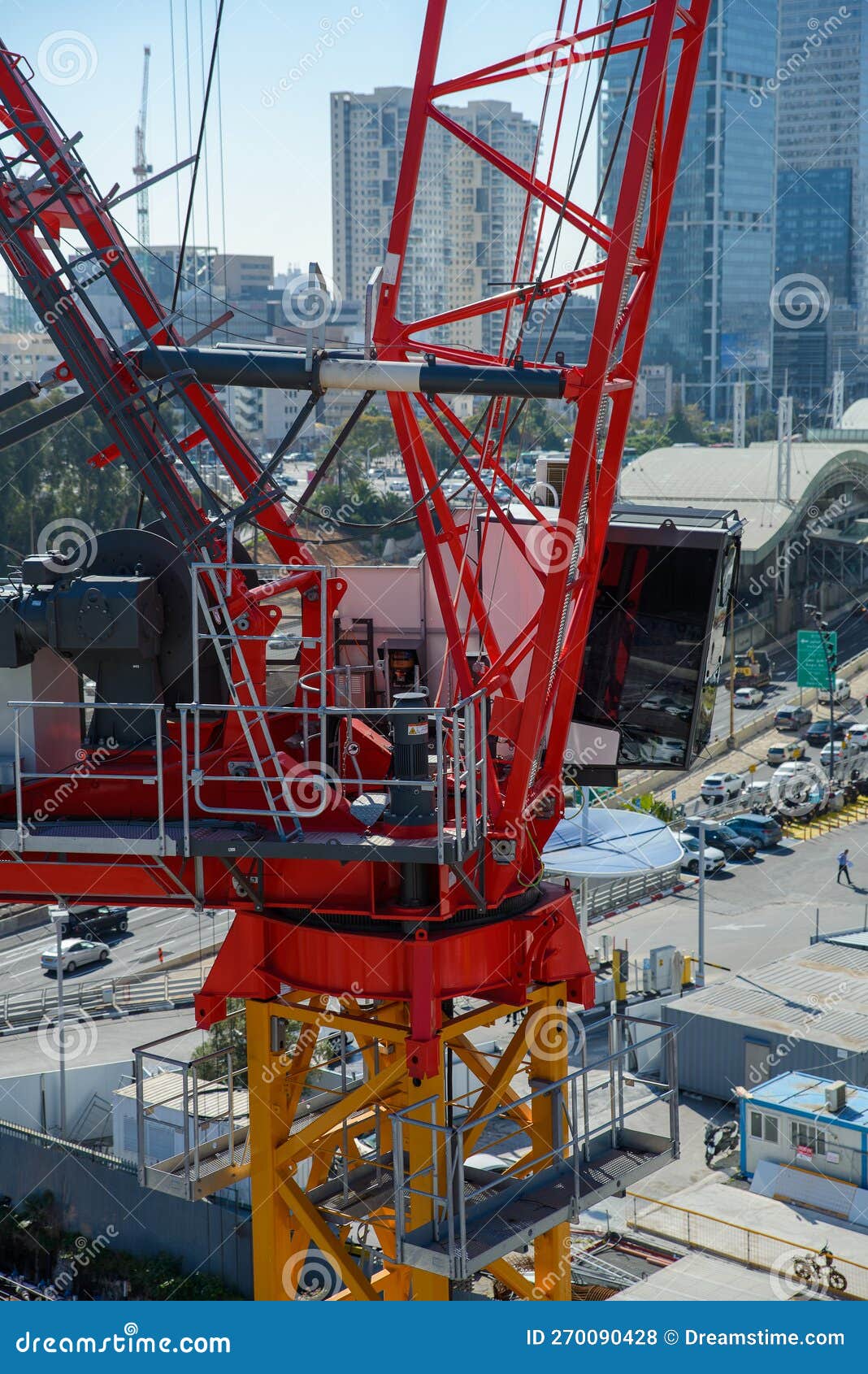 Construction Tower Crane at a Construction Site in the City Stock Photo ...