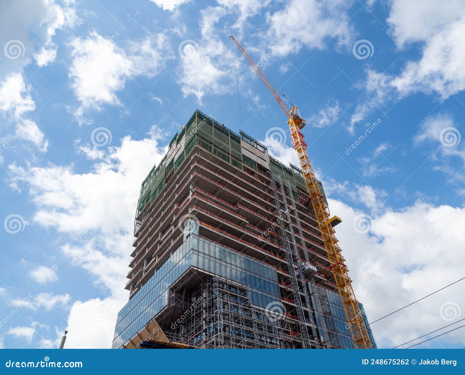 Construction. Tower Crane at the Construction Site of a High-rise ...