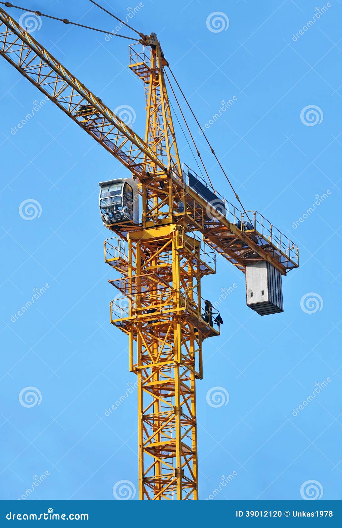 Construction tower crane stock photo. Image of cabin - 39012120