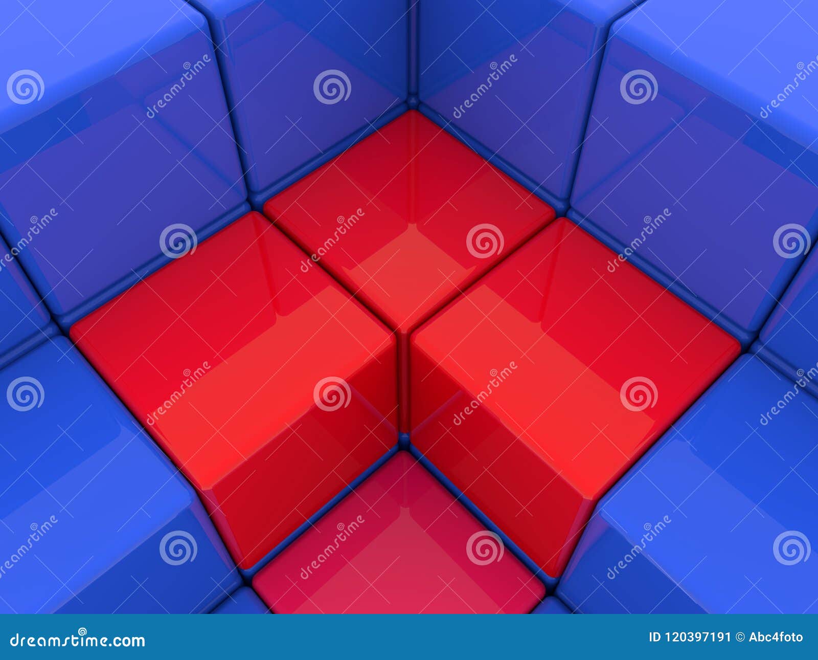Construction of Toy Blocks in Red and Blue Stock Illustration ...