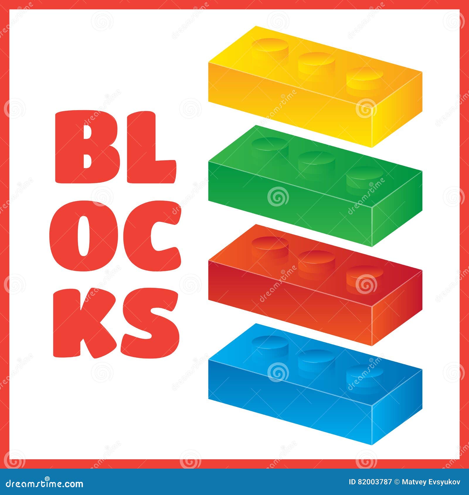 Construction Toy Cubes. Connector Bricks Stock Illustration ...