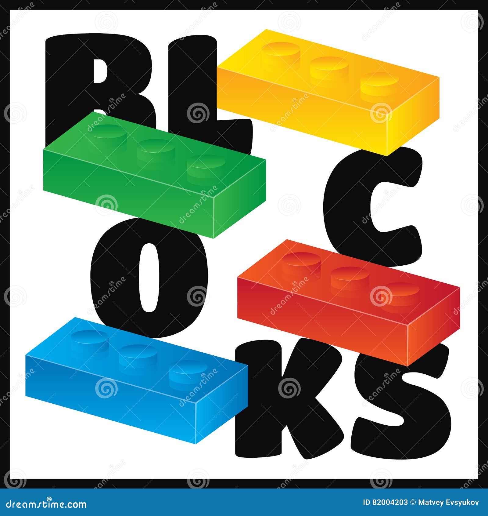 Construction Toy Cubes. Connector Bricks Stock Illustration ...
