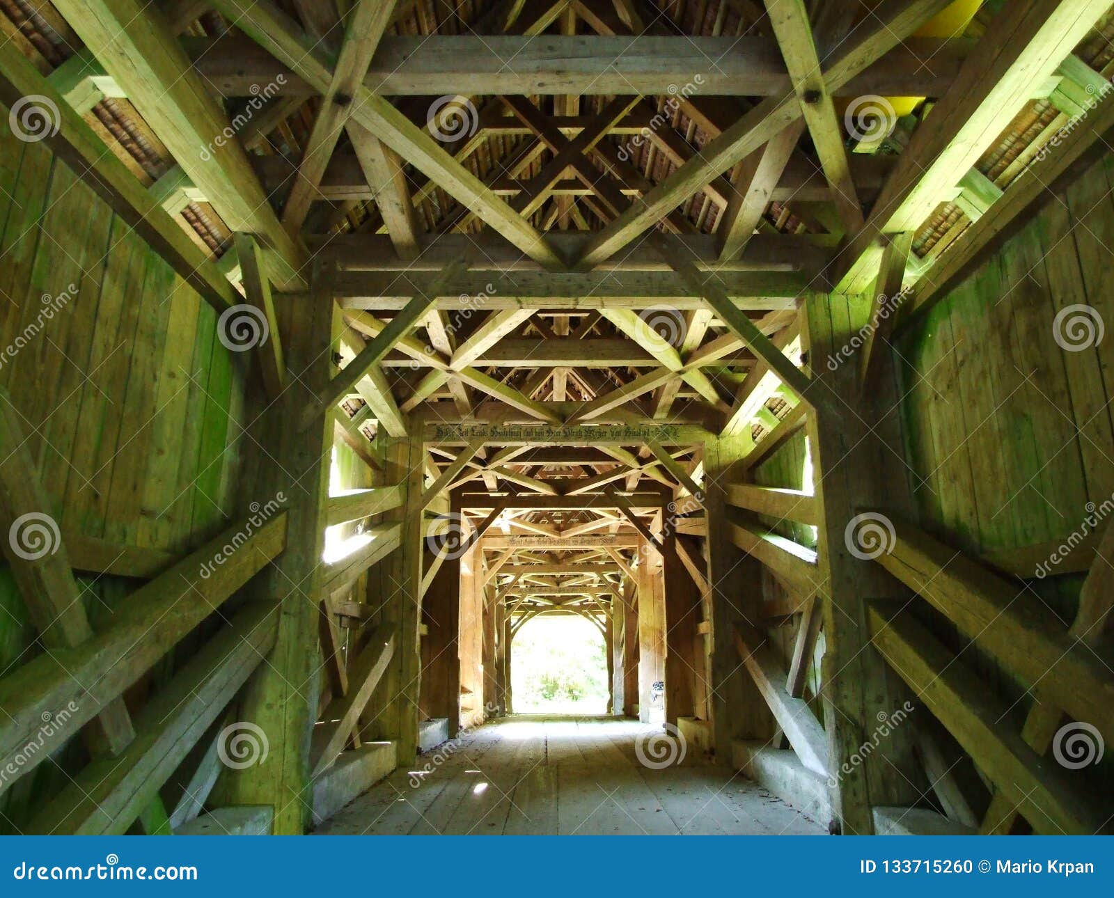 The Construction of a Traditional Wooden Bridge Stock Photo - Image of ...