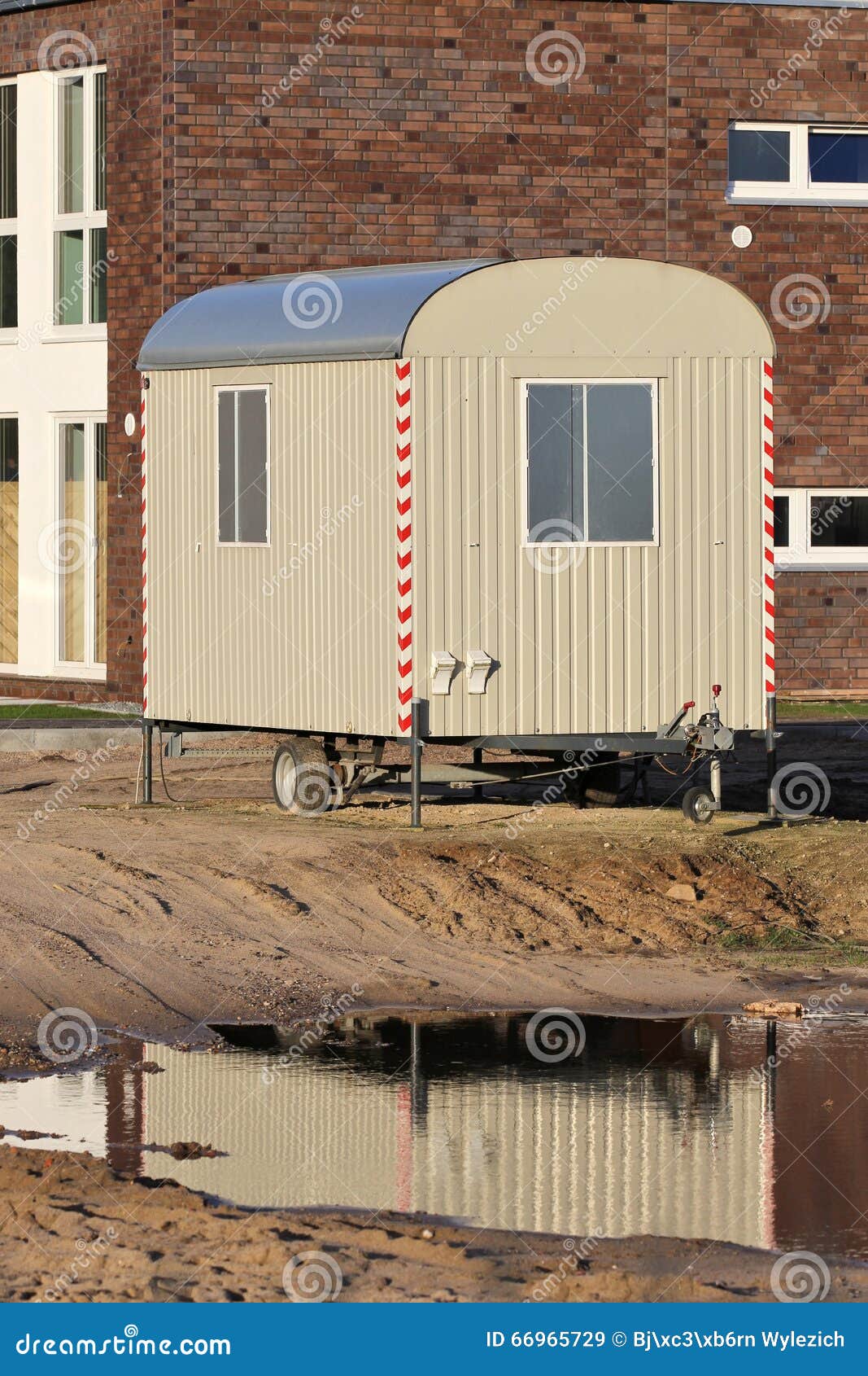 Construction trailer stock image. Image of architecture - 66965729