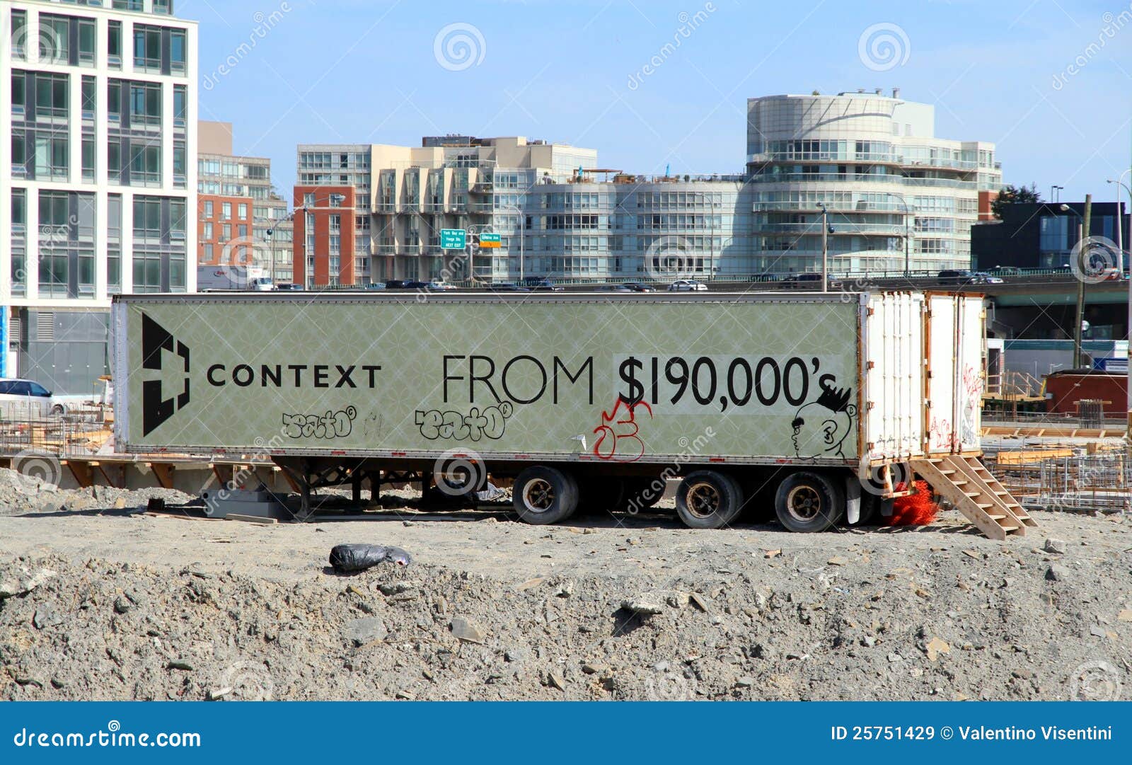 Construction Trailers editorial stock image. Image of heavy - 25751429