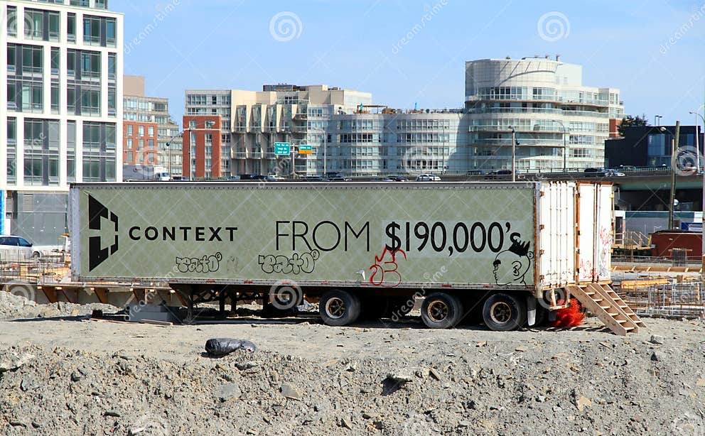 Construction Trailers editorial stock image. Image of heavy - 25751429