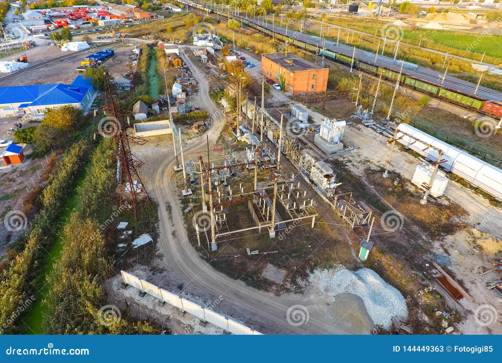 Construction of a Transformer Substation Railway Stock Image - Image of ...