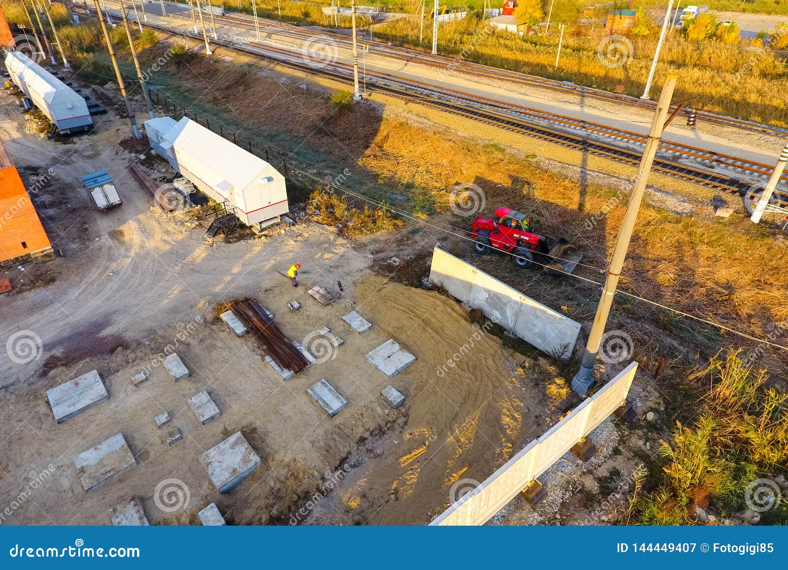Construction of a Transformer Substation Near the Stock Image - Image ...