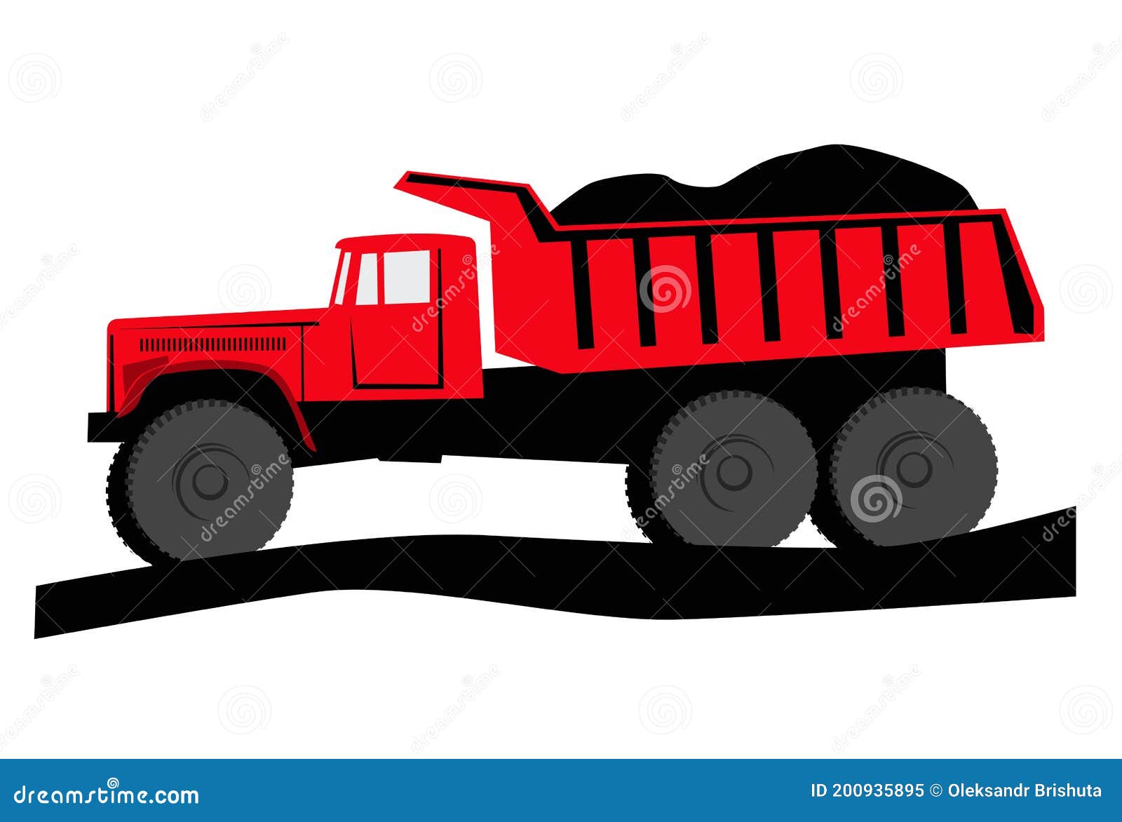 Construction Transport. Big Red Truck, Dump Truck. Tipper, Tip Lorry ...
