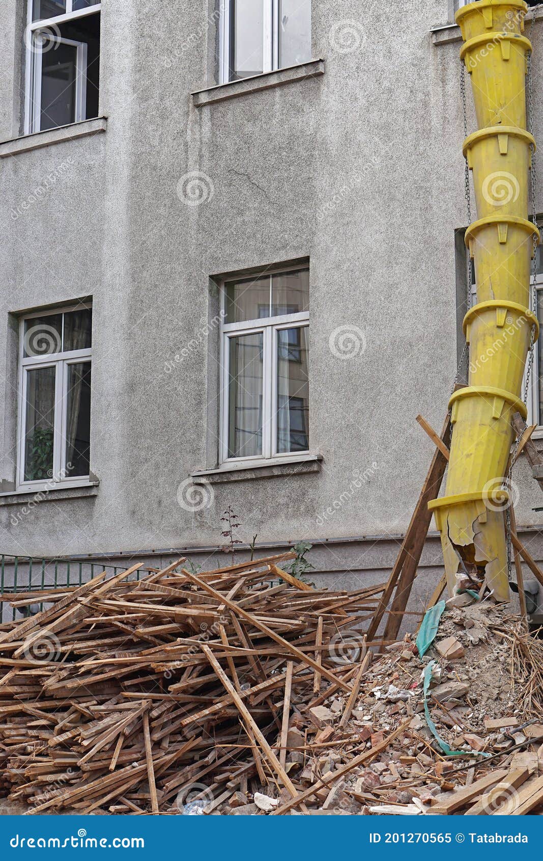 Construction Trash Dumpsters On Metal Container, House Renovation Stock ...